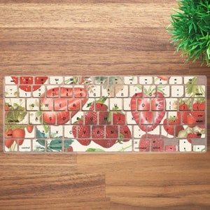 Cute Strawberry Cat Aesthetic Keyboard Cover for MacBook Pro 13 14 16 ...