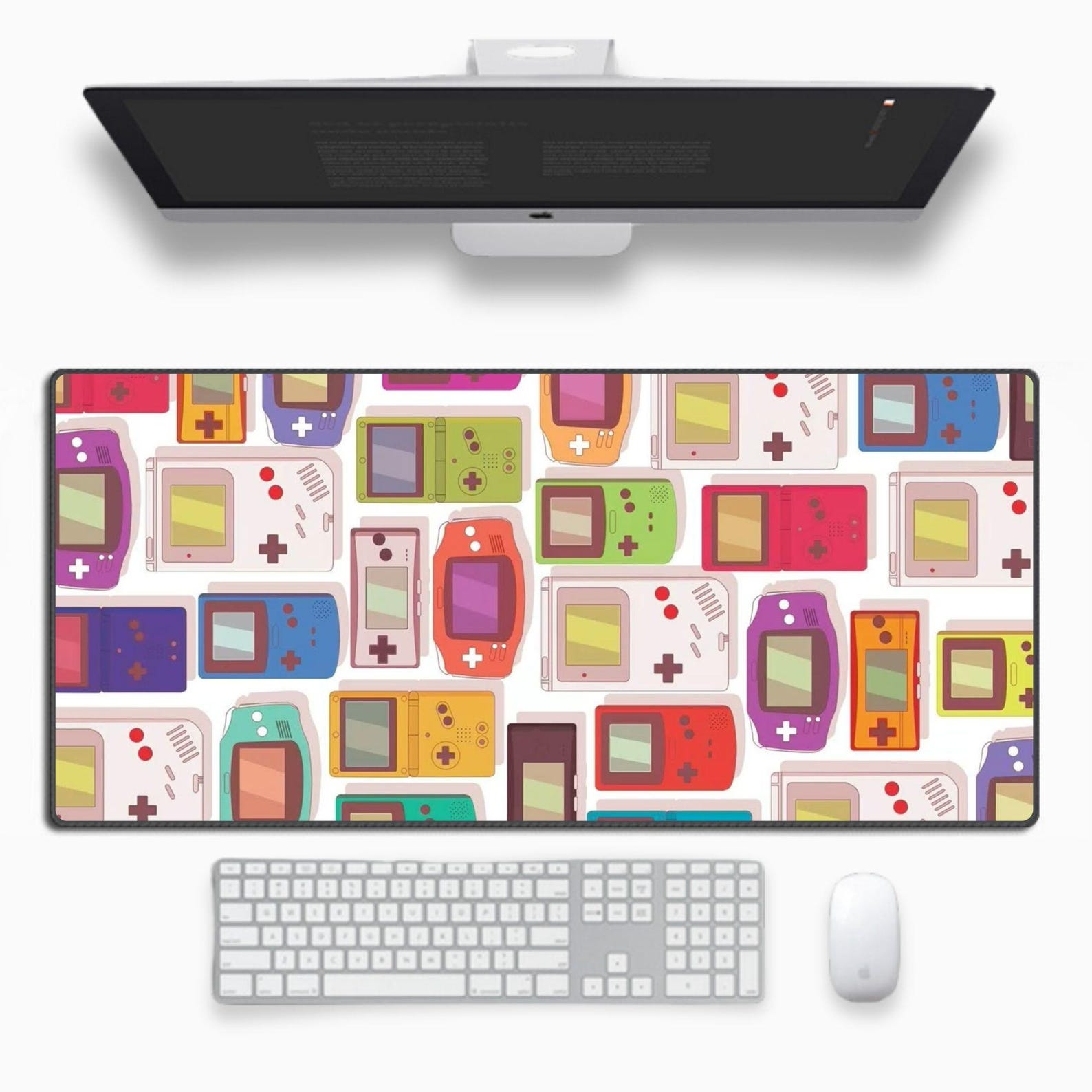 Cute Y2K College Art Aesthetic Desk Mat, Large Extended Gaming Mouse ...