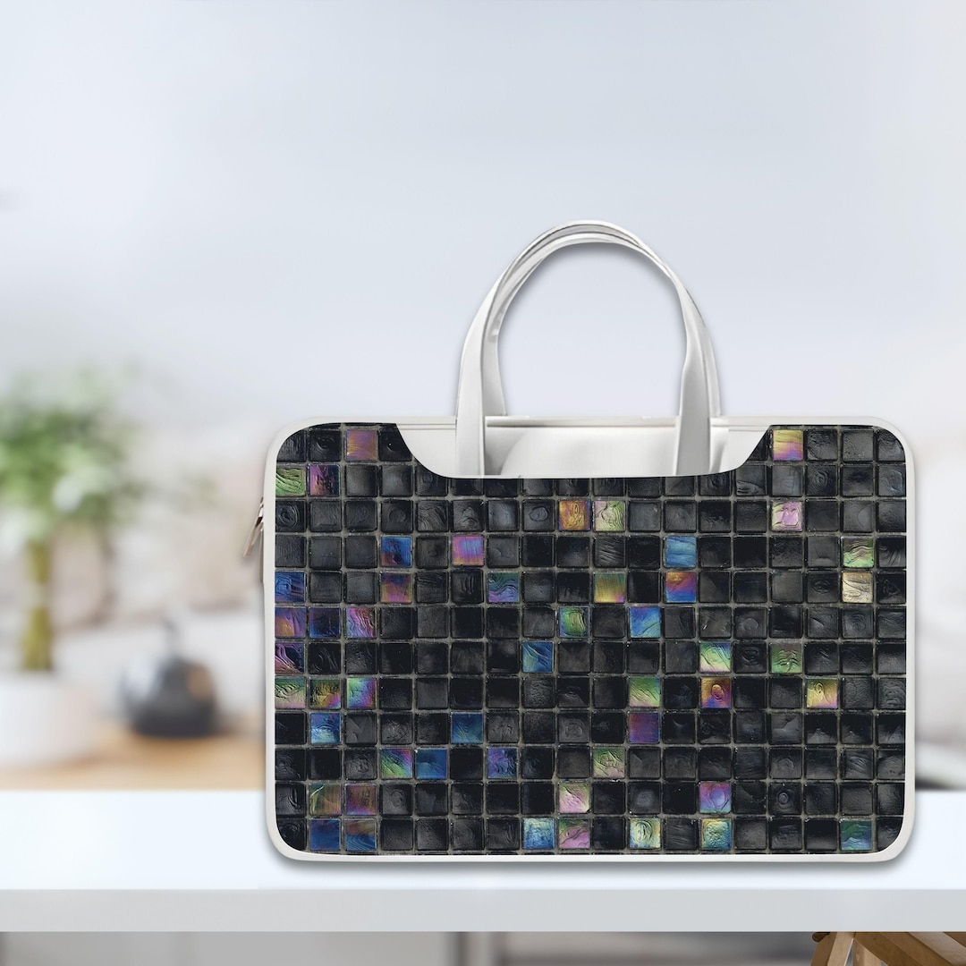 Cute Mosaic Blend Aesthetic Scrapbook Laptop Bag With Handle, Shoulder ...