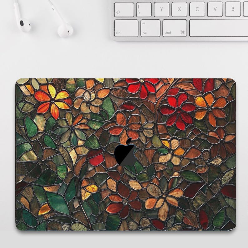 Botanical Stained Glass MacBook Case for MacBook Air 15 13, MacBook Pro ...