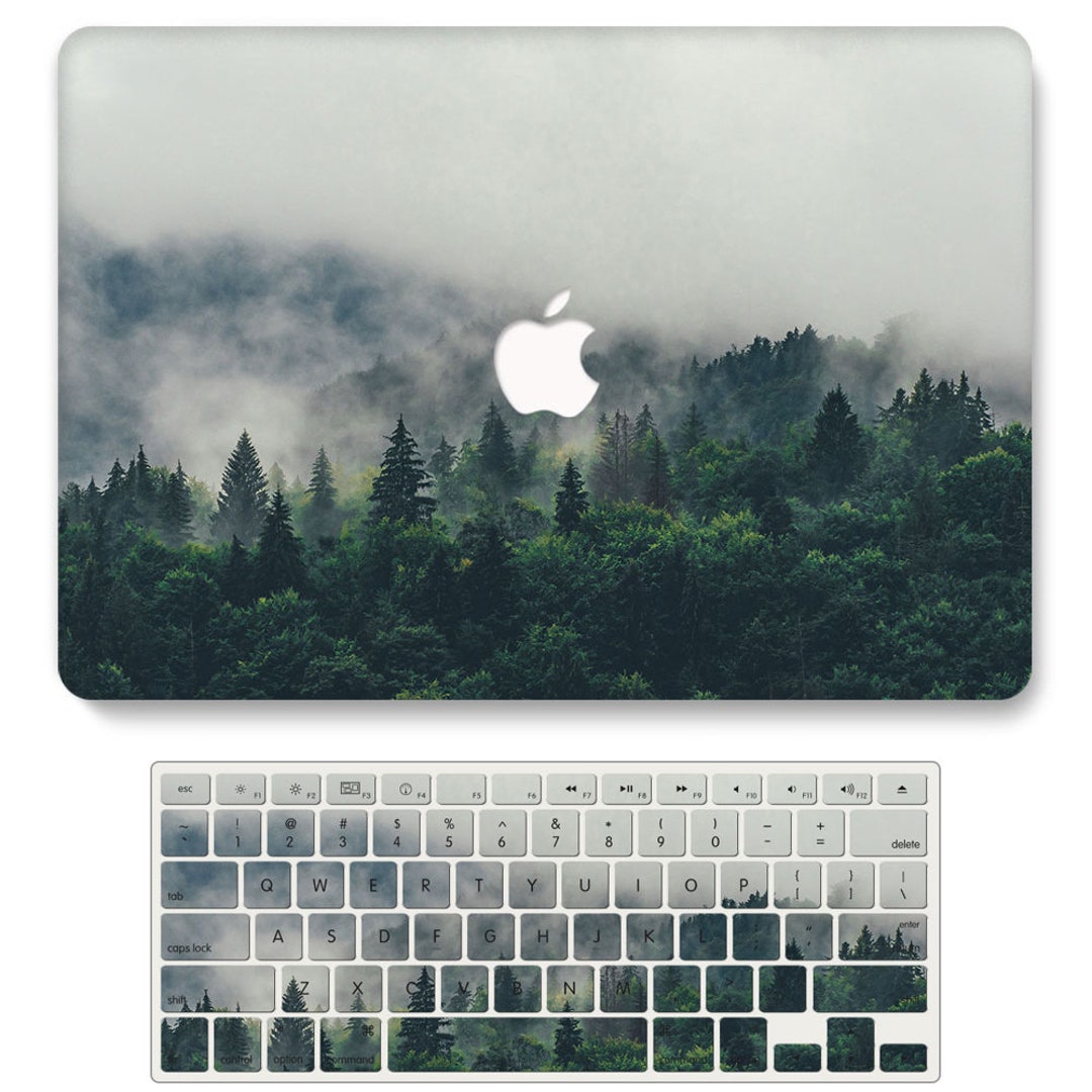 Personalized Initial Landscape Forest MacBook Case With Keyboard Cover ...