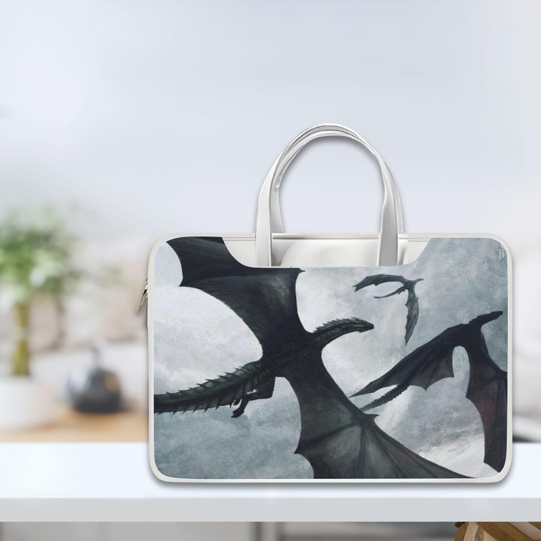 Cute Dragons Art Aesthetic Laptop Bag With Handle, Shoulder Strap for ...