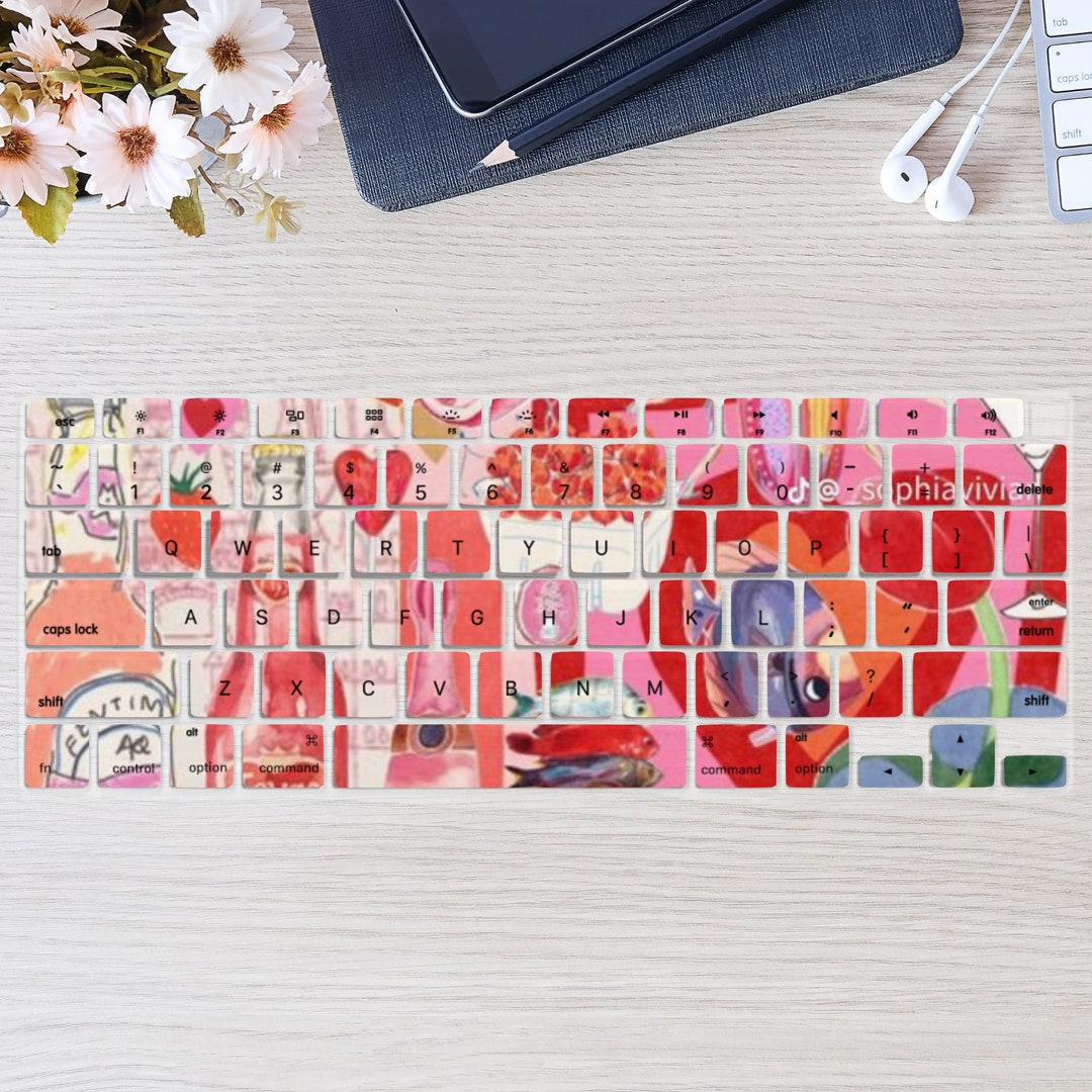Cute Aesthetic Pink Scrapbook Keyboard Cover for MacBook Pro 13 14 16 ...