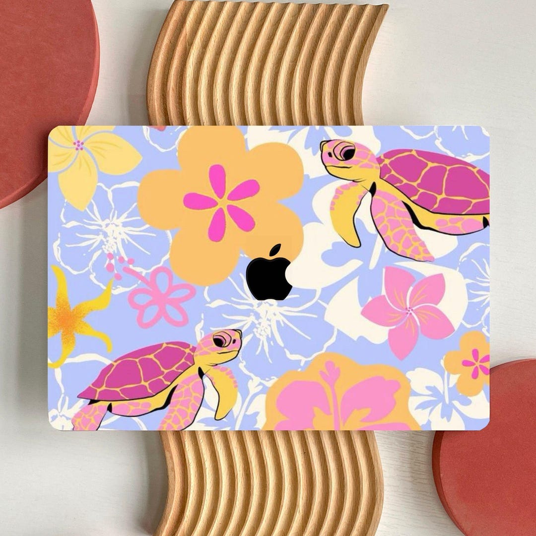 Cute Turtle Beach Aesthetic Scrapbook MacBook Case for MacBook Air 15 ...