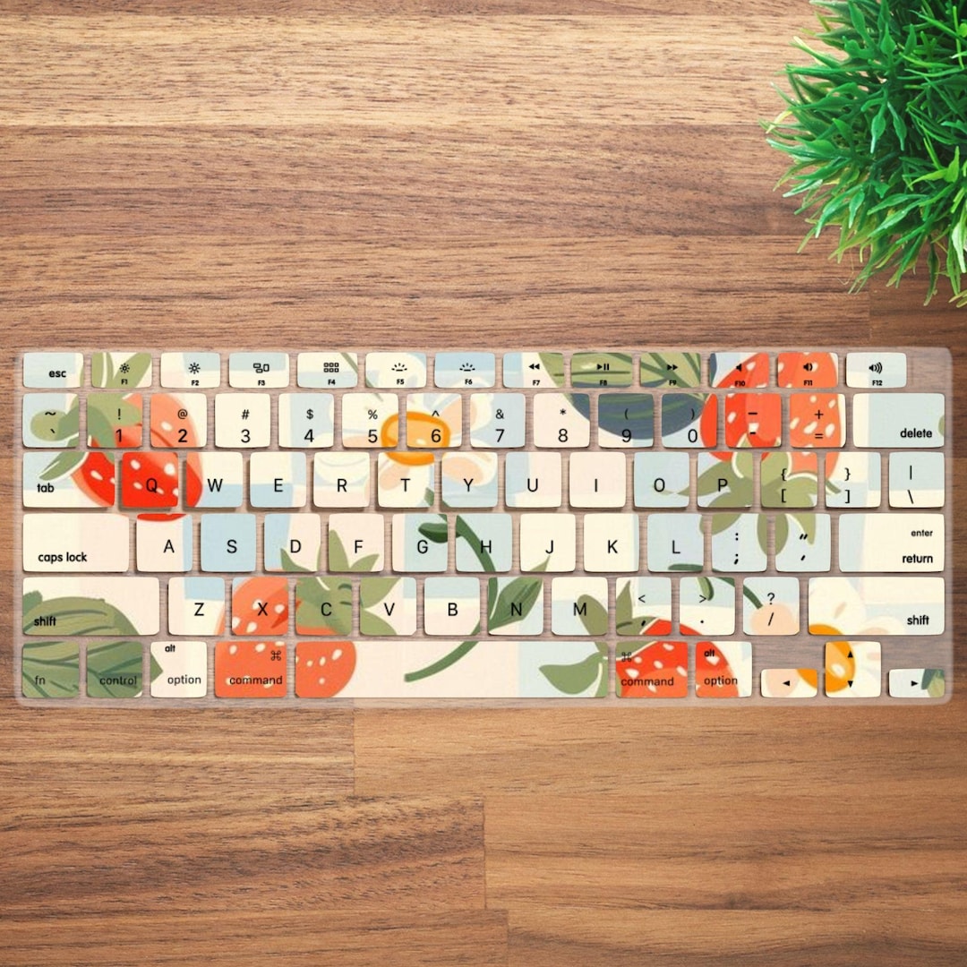 Cute Strawberry Aesthetic Scrapbook Keyboard Cover for MacBook Pro 13 ...