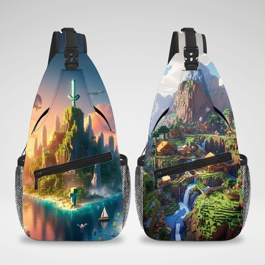 Minecraft Inspired Fanart Aesthetic Cross Body Sling Bag, Chest Bag ...