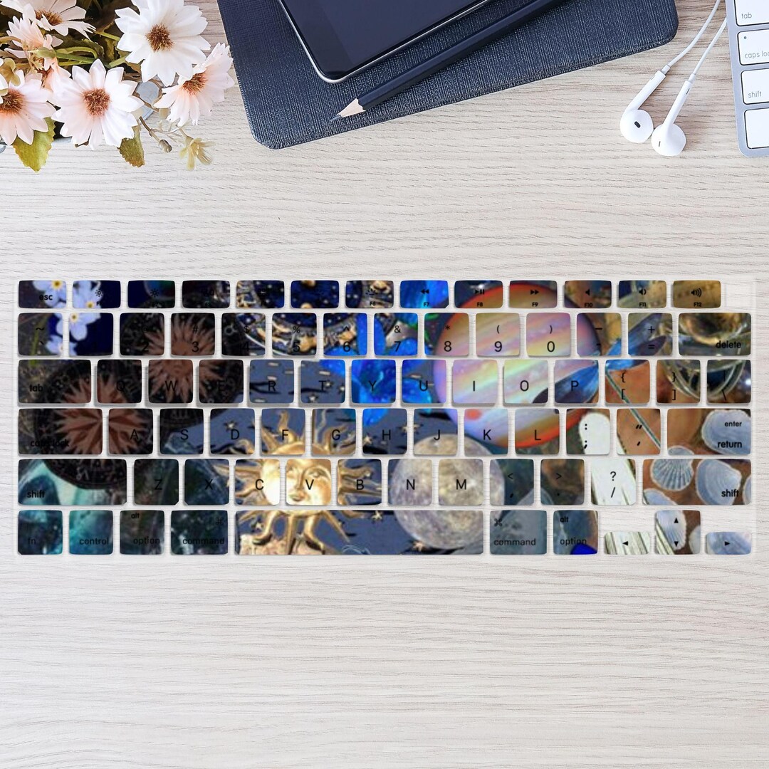 Cute Pattern Aesthetic Scrapbook Keyboard Cover for MacBook Pro 13 14 ...