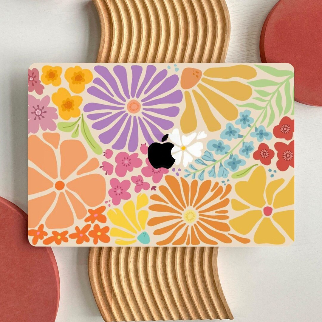 Retro Floral Aesthetic MacBook Case for MacBook Air 15 13, MacBook Pro ...