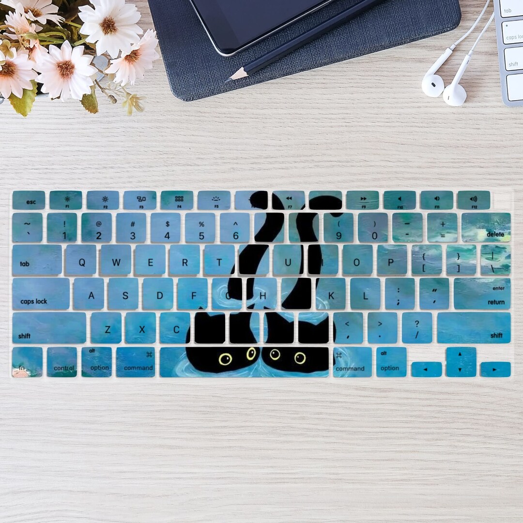 Cute Silly Cat Painting Keyboard Cover for MacBook Pro 13 14 16 Inch ...