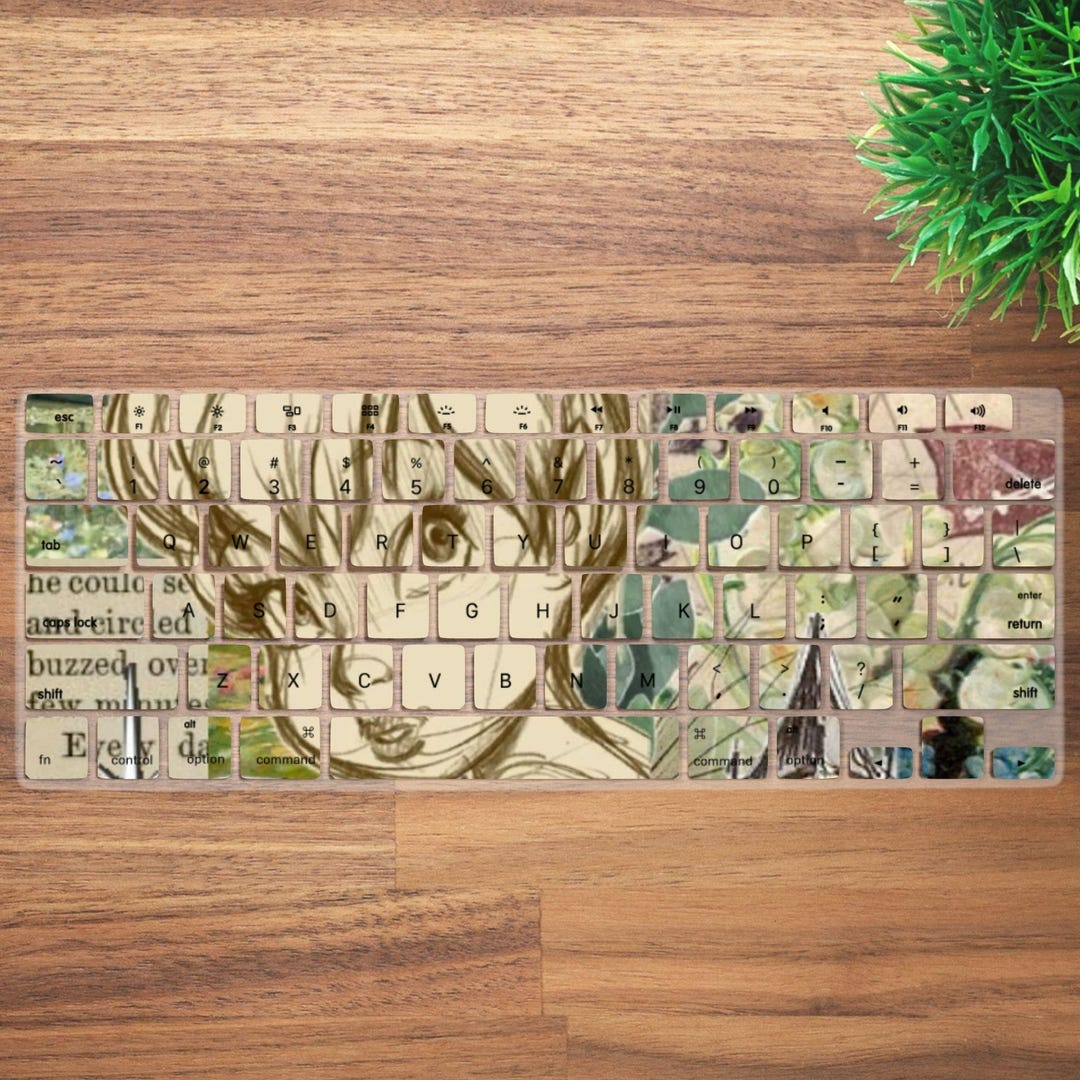 Cute Fairy Tale Vibes Aesthetic Scrapbook Keyboard Cover for MacBook ...