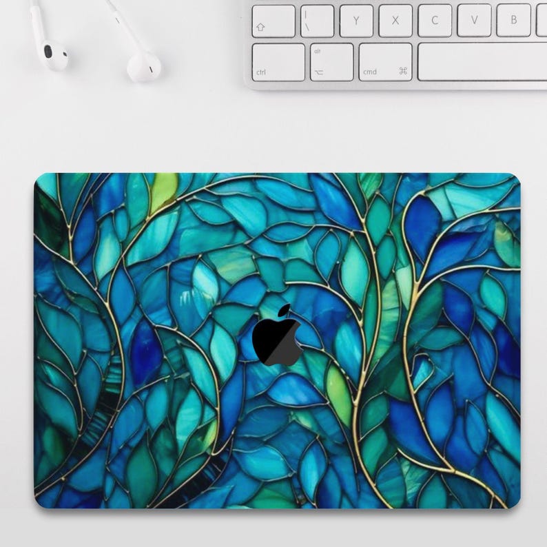 Botanical Stained Glass MacBook Case for MacBook Air 15 13, MacBook Pro ...