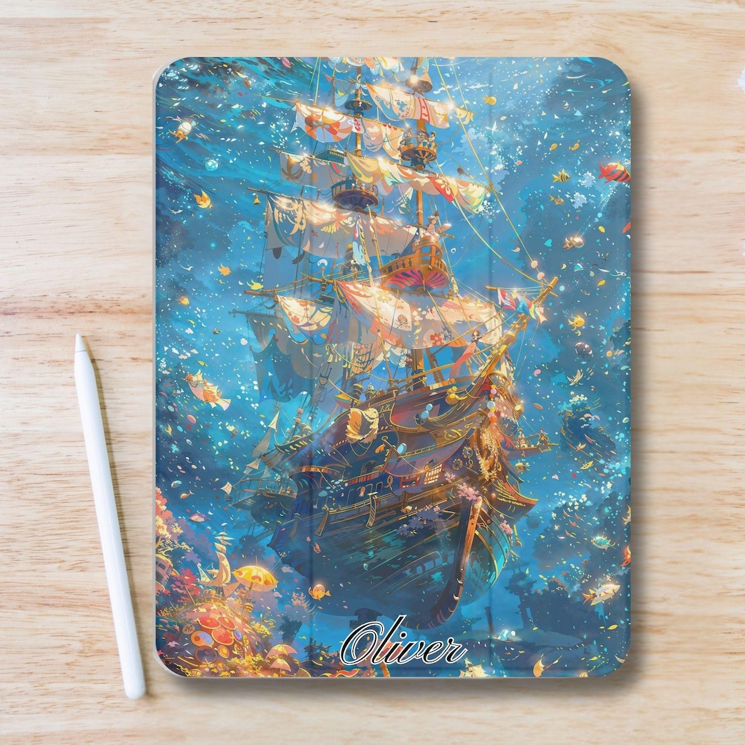 Personalized Under Sea World Aesthetic iPad Case W Pen Slot, Trifold ...