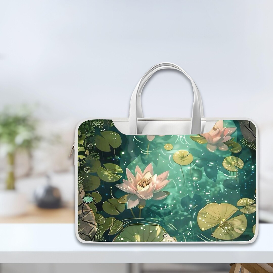 Lotus Art Laptop Bag With Handle, Shoulder Strap for 13 14 16 Inch ...