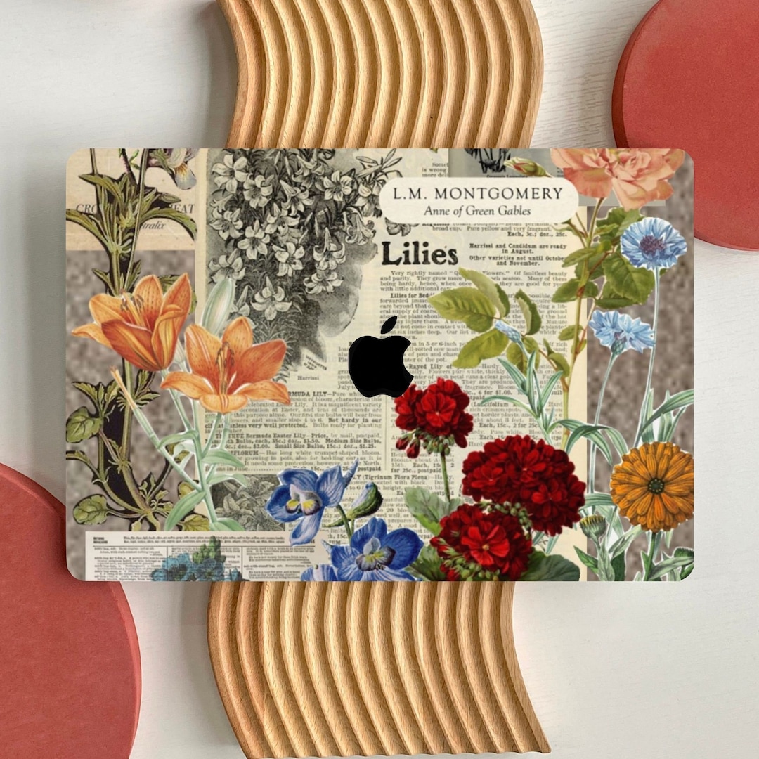 Cute Floral Vintage Aesthetic Scrapbook MacBook Case for MacBook Air 15 ...