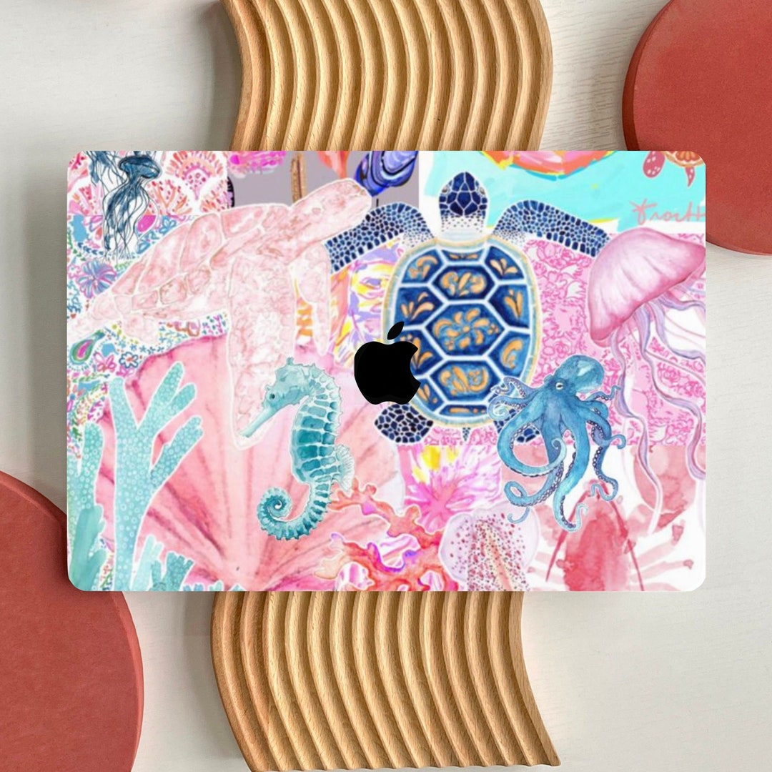 Cute Ocean Sea Life Aesthetic Scrapbook MacBook Case for MacBook Air 15 ...