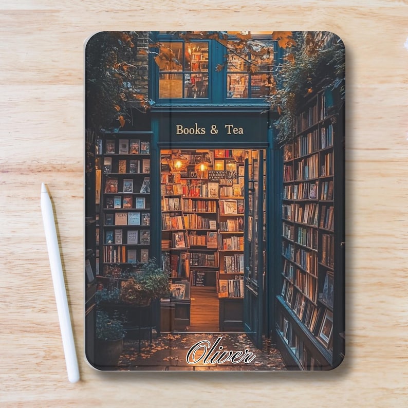 Personalized Book Store Aesthetic iPad Case W Pen Slot, Slim Trifold ...