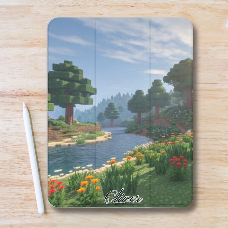 Personalized Gaming Pixel Art Aesthetic iPad Case W Pen Slot, Trifold ...