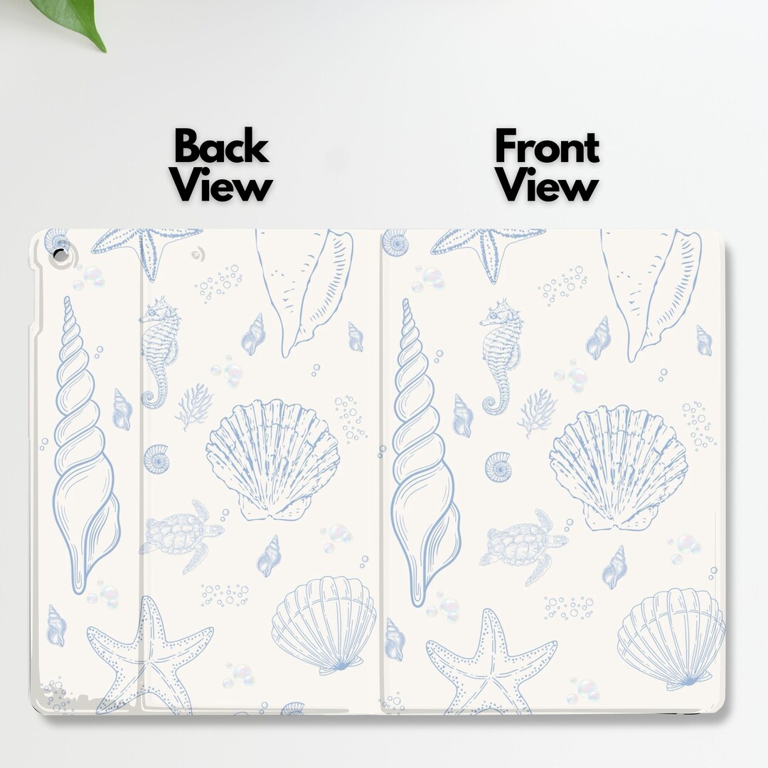 Cute Sea Creatures Seashell Aesthetic iPad Case for iPad Pro 13 12 11 ...