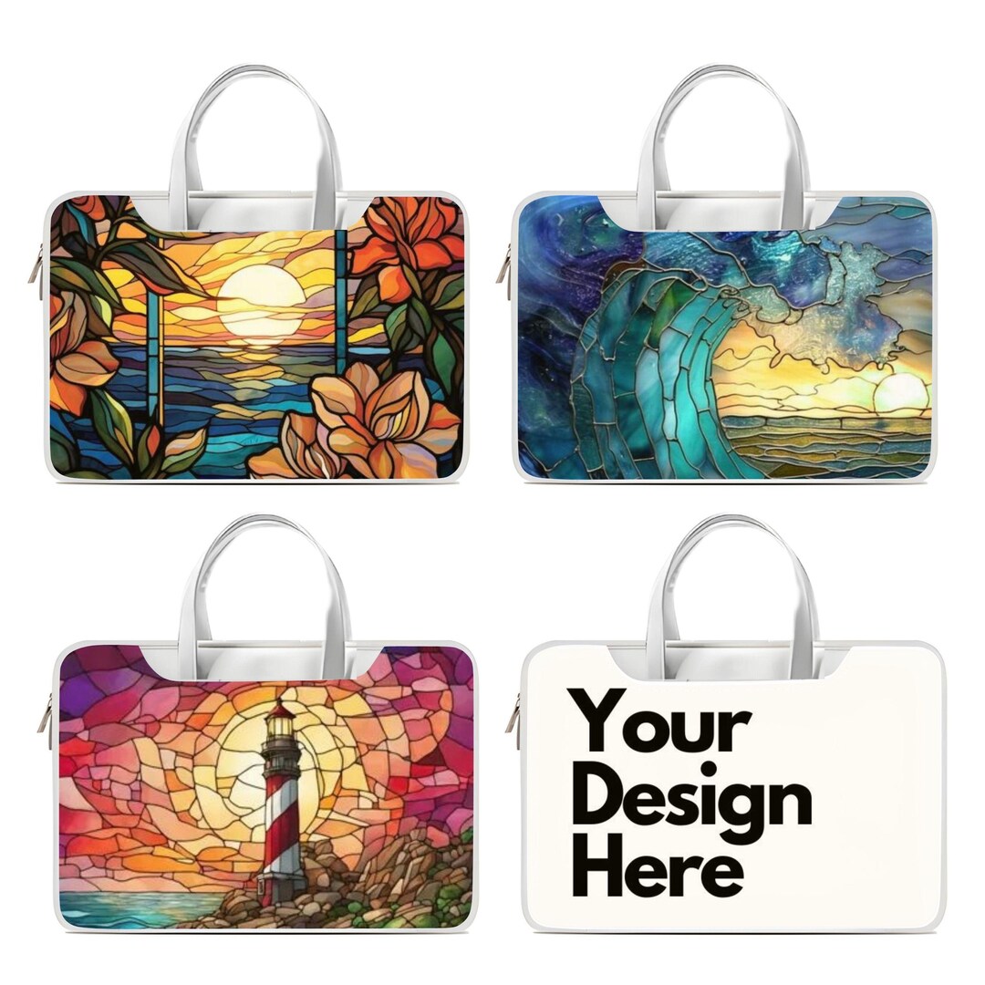 Cute Time Space Aesthetic Scrapbook Laptop Bag With Handle, Shoulder ...