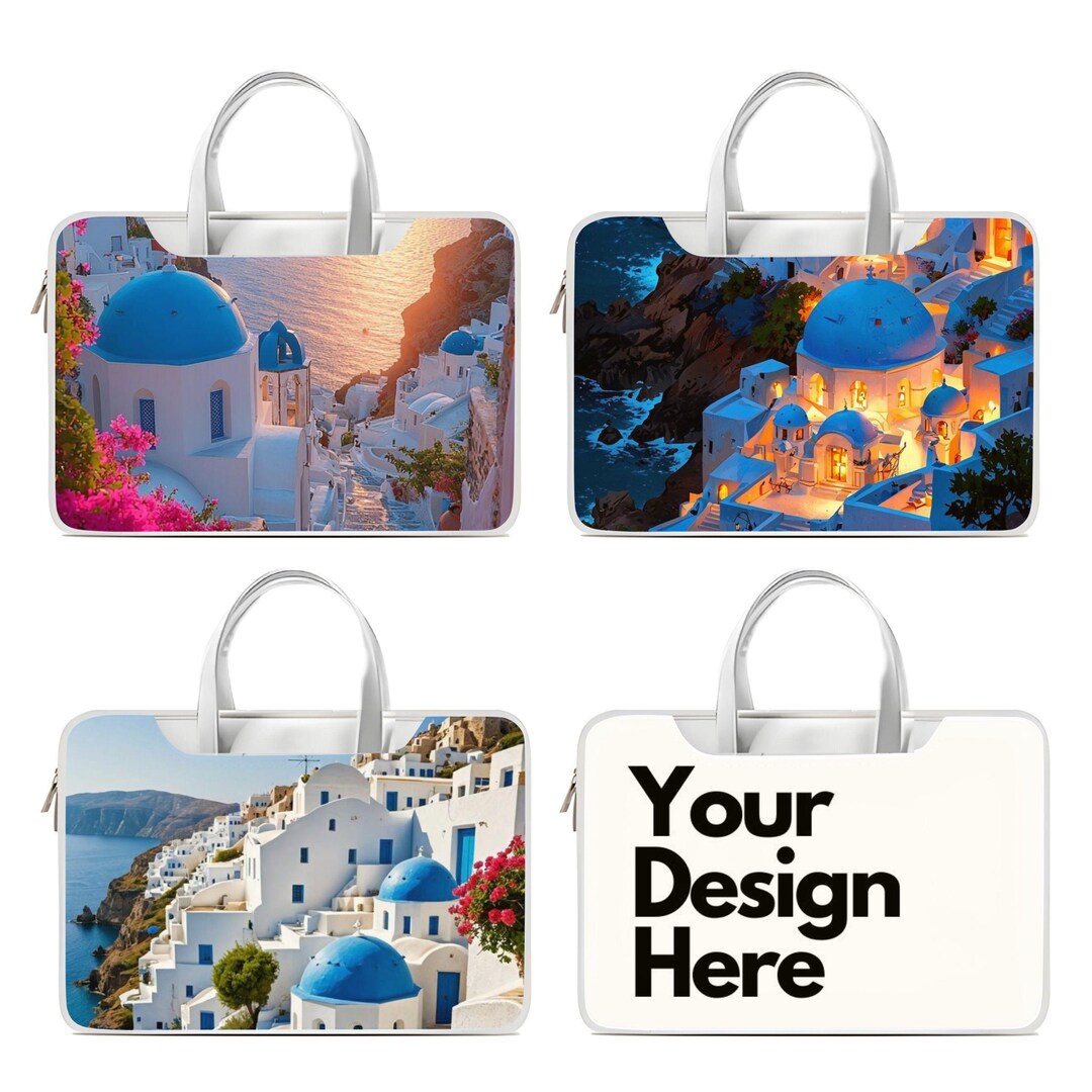 Cute Summer Greece Aesthetic Laptop Bag With Handle, Shoulder Strap for ...