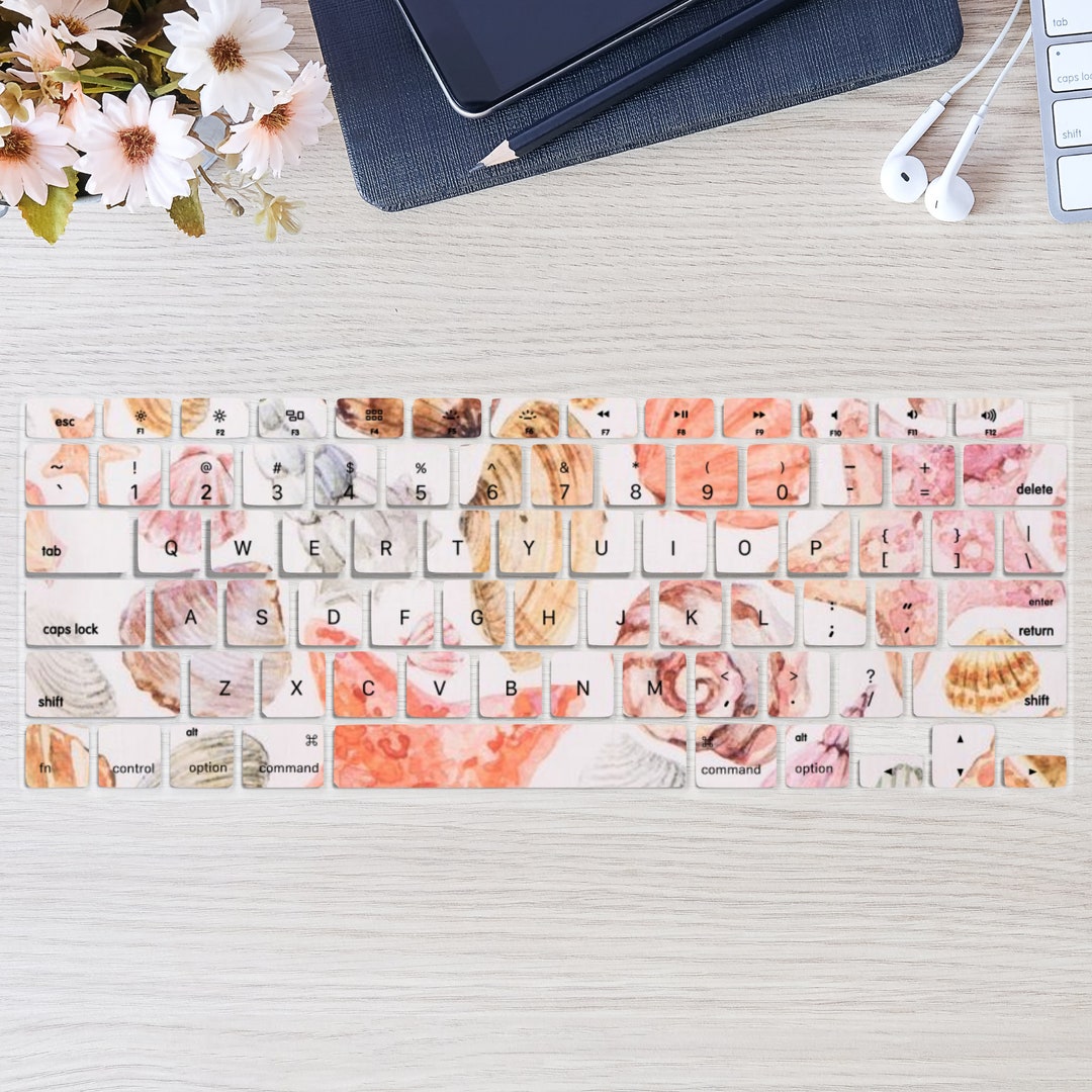 Cute Seashell Starfish Aesthetic Keyboard Cover for MacBook Pro 13 14 ...