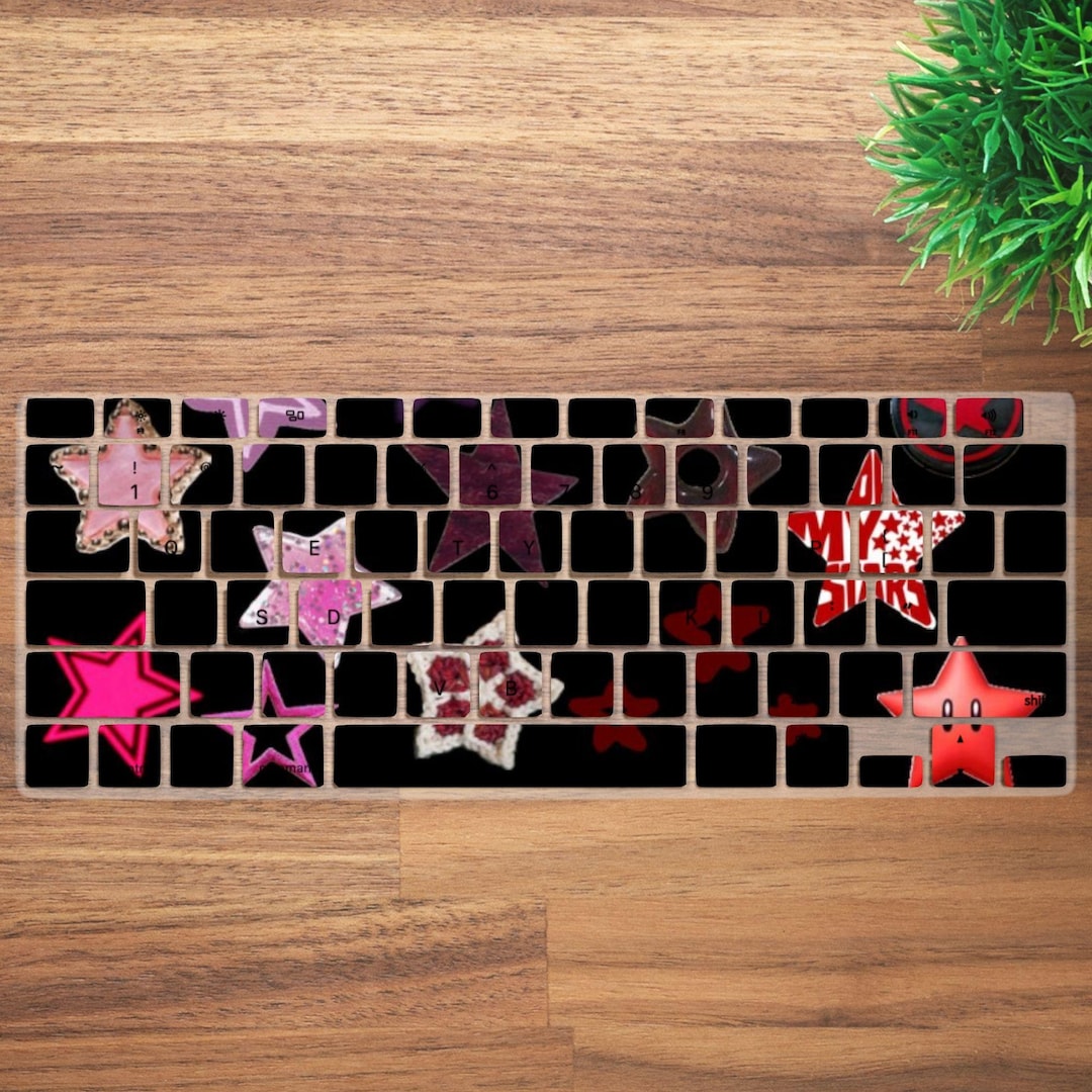Cute Stars Aesthetic Scrapbook Keyboard Cover for MacBook Pro 13 14 16 ...