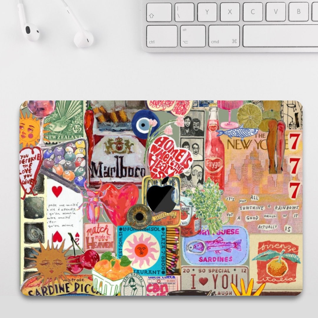 Cute Patterns Aesthetic Scrapbook MacBook Case for MacBook Air 15 13 ...