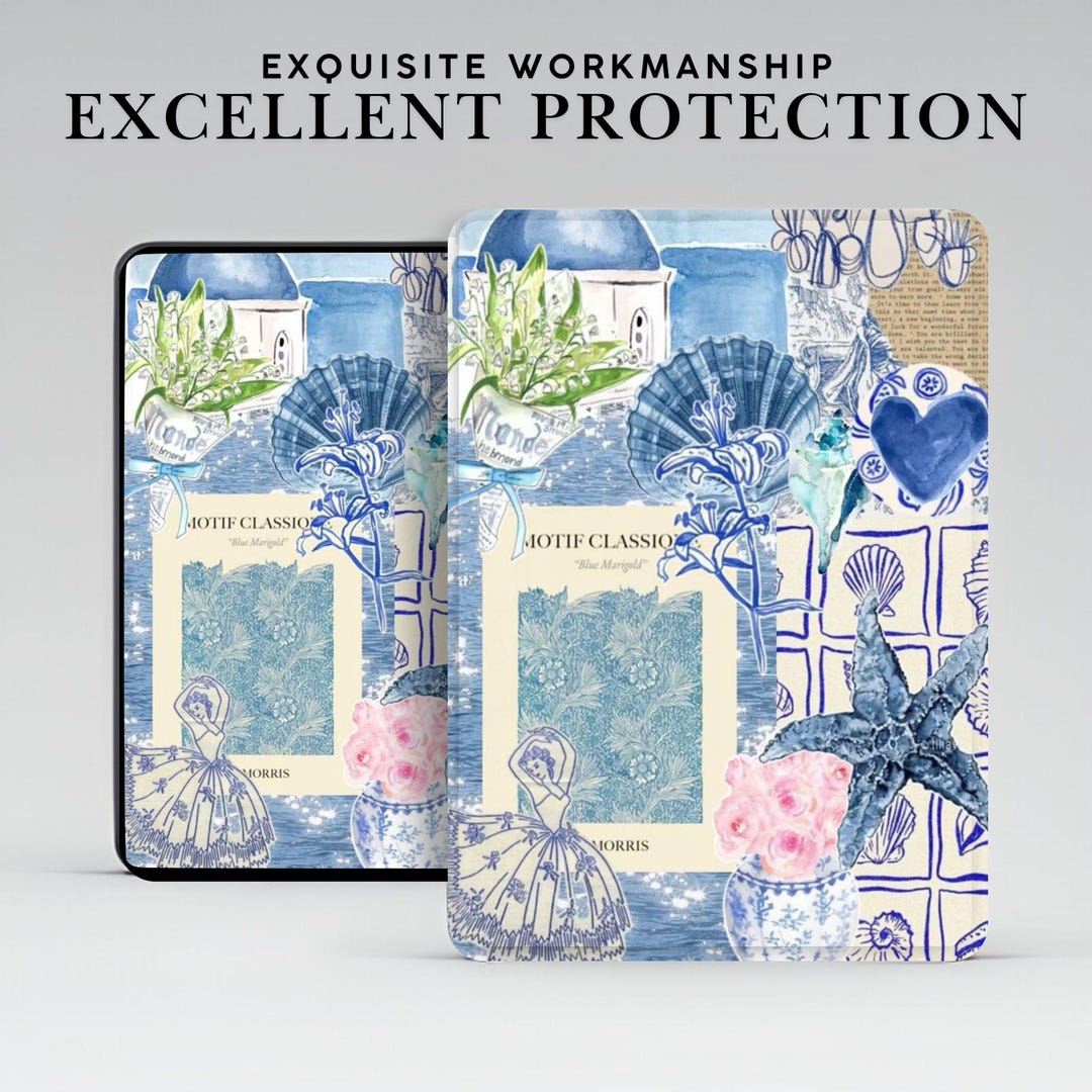 Summer Collage Kindle Case W Hand Grip for Kindle 6" 6.8" 7 Inch ...