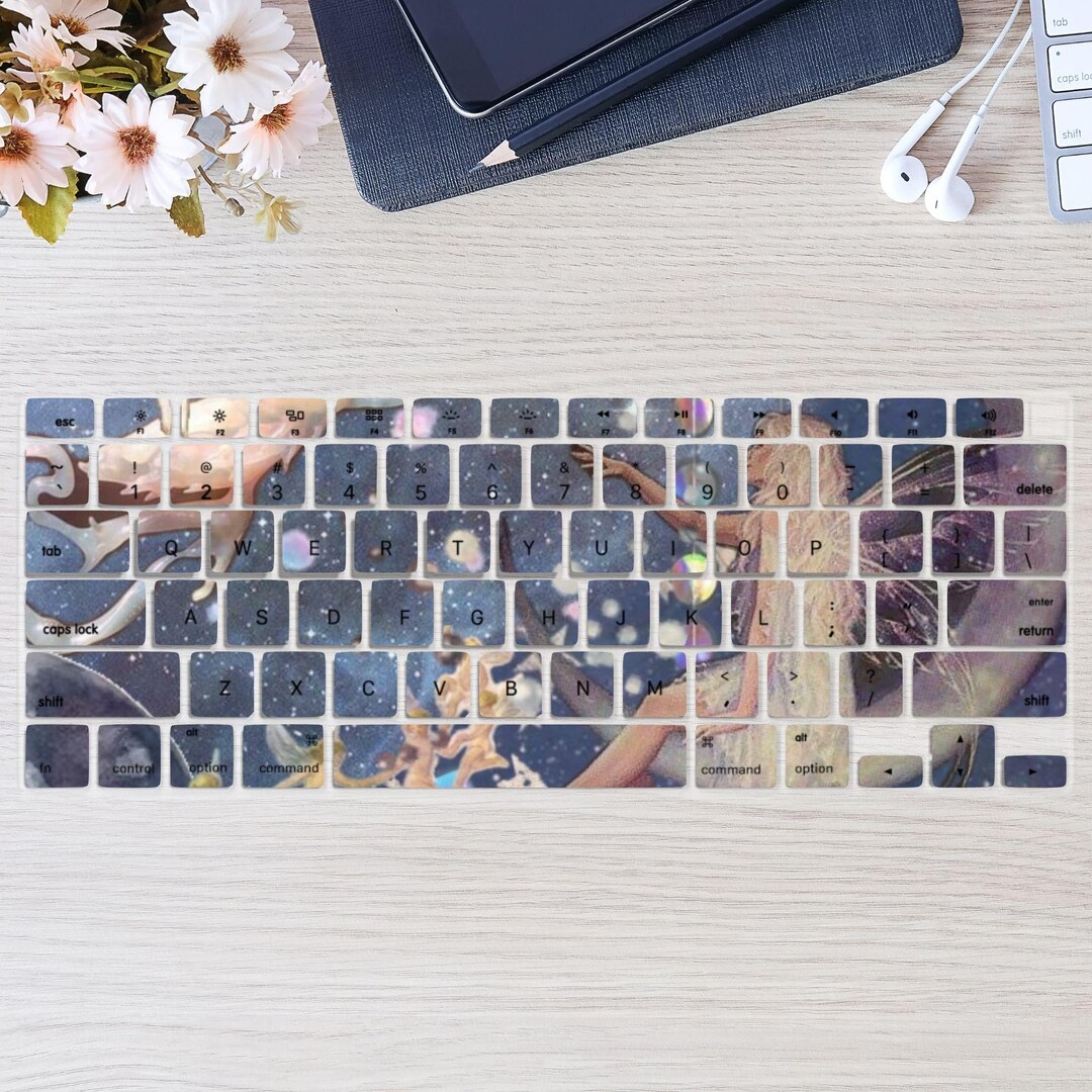 Cute Mermaid Fairy Vibes Aesthetic Scrapbook Keyboard Cover for MacBook ...