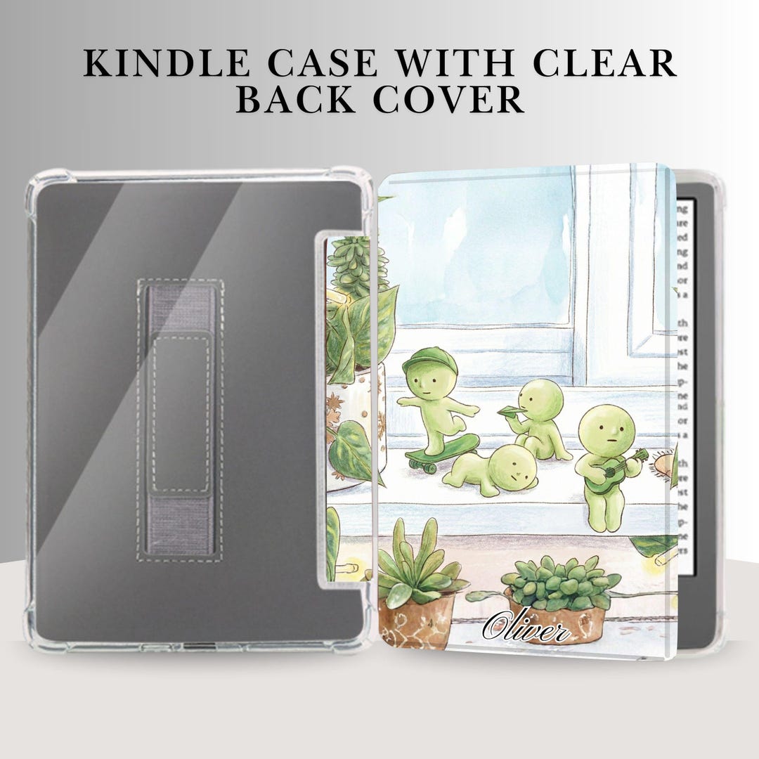 Personalized Cute Cartoon Figures Kindle Case With Clear Back Cover for ...
