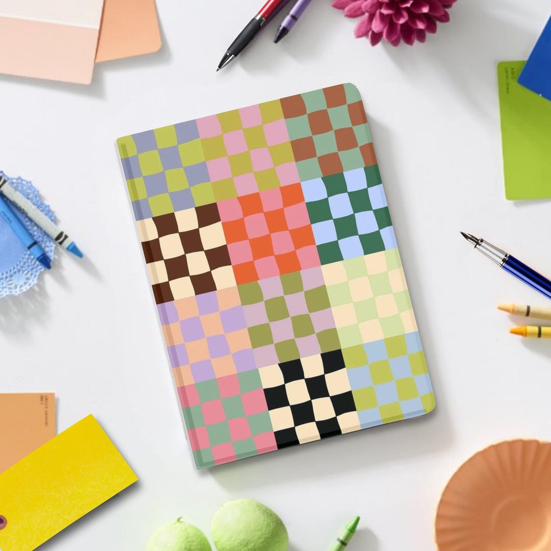 Checkered Pattern Aesthetic iPad Book Stand Case for iPad Pro 13 12 11 ...