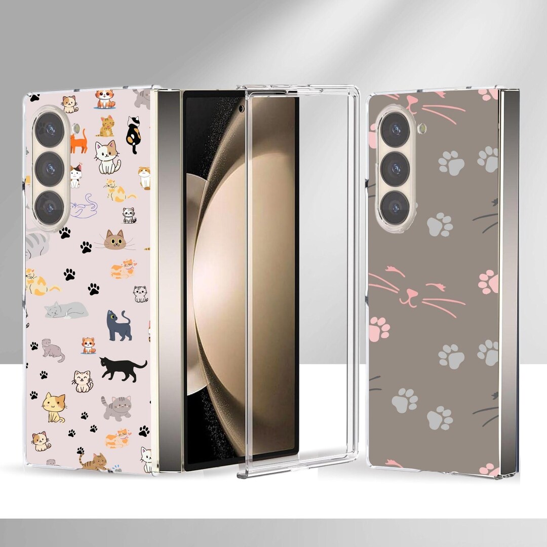 Cute Cat Kitten Paw Galaxy Fold Case for Samsung Galaxy Z Fold 7 6 5 4 ...