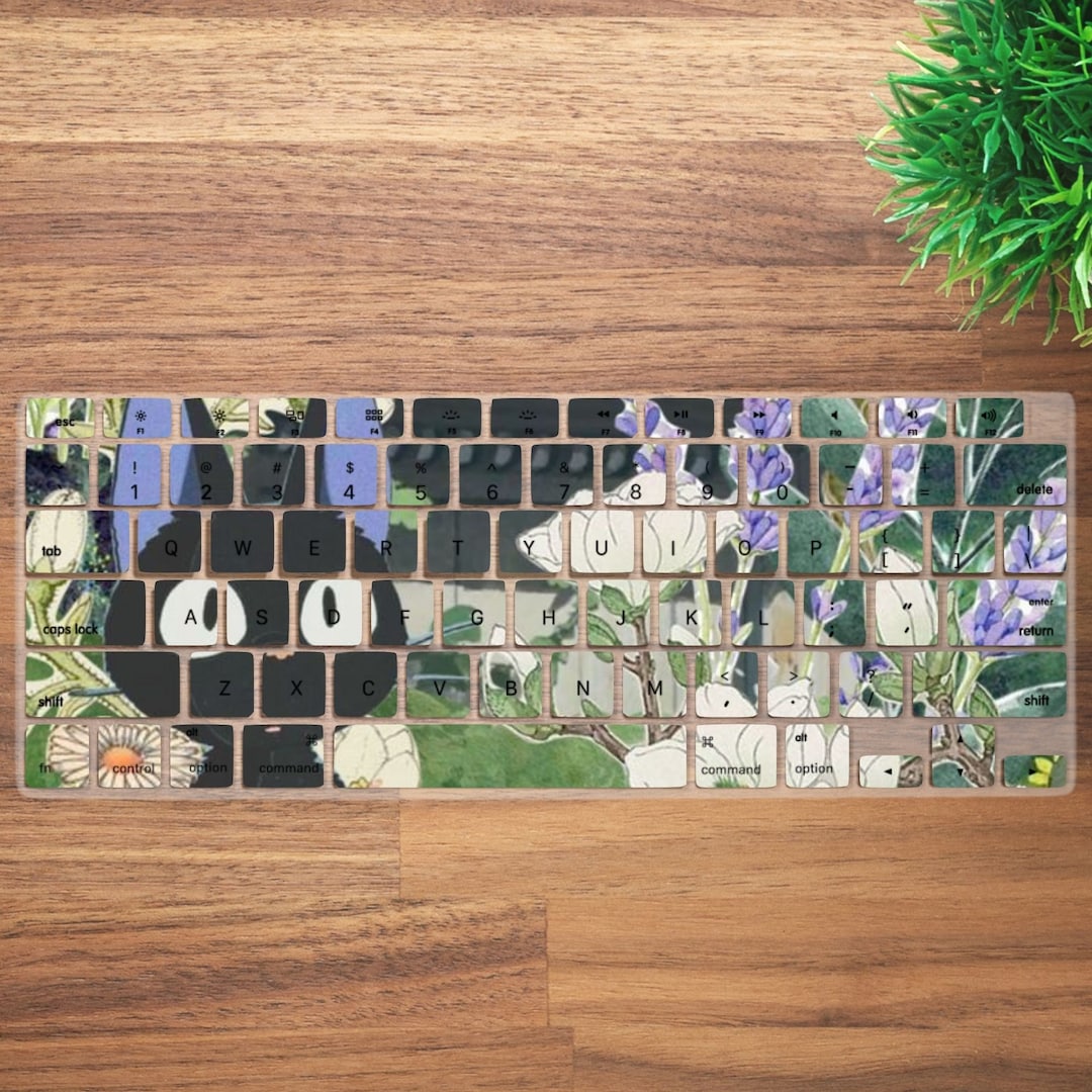 Cute Black Cat Aesthetic Scrapbook Keyboard Cover for MacBook Pro 13 14 ...