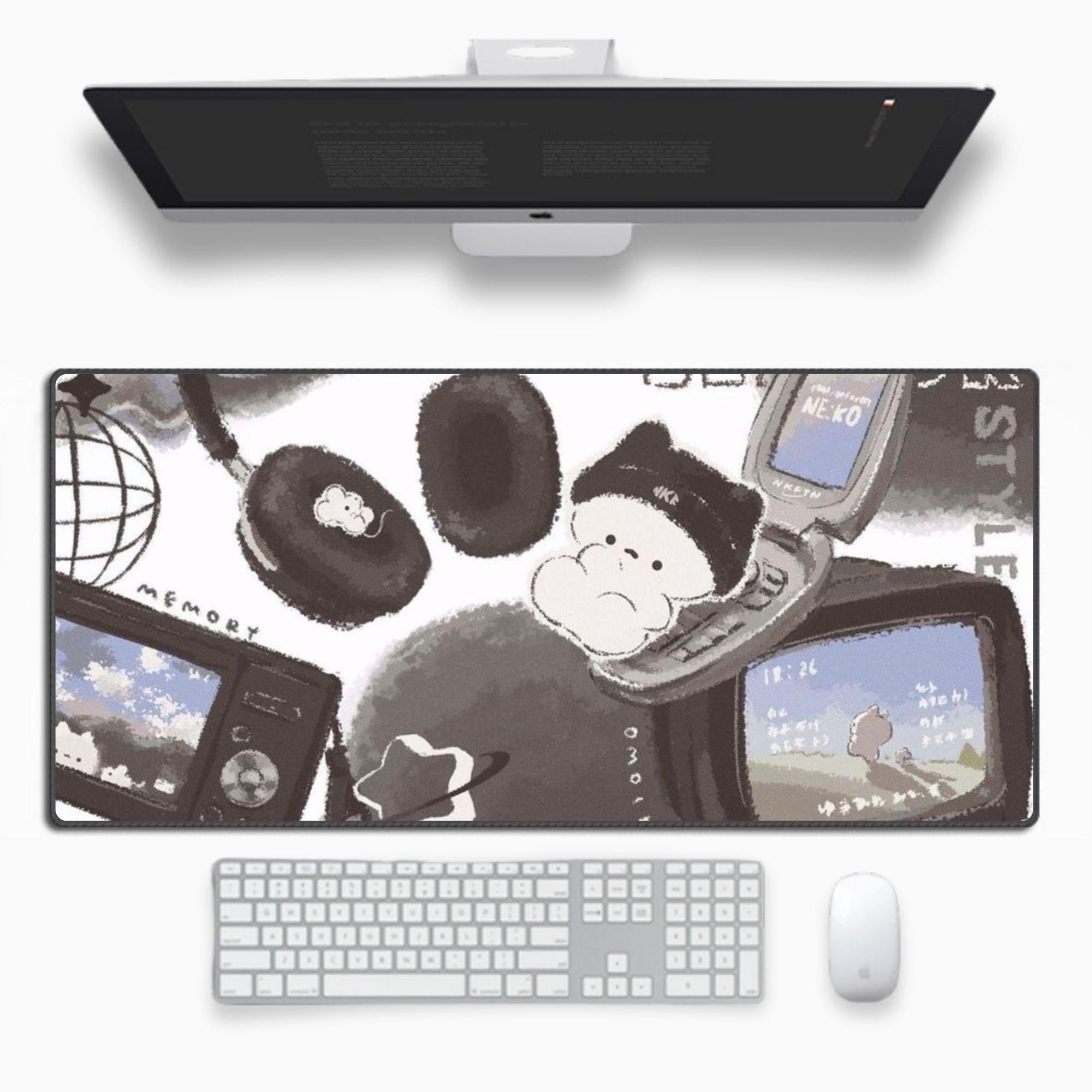 Cute Y2K College Art Aesthetic Desk Mat, Large Extended Gaming Mouse ...