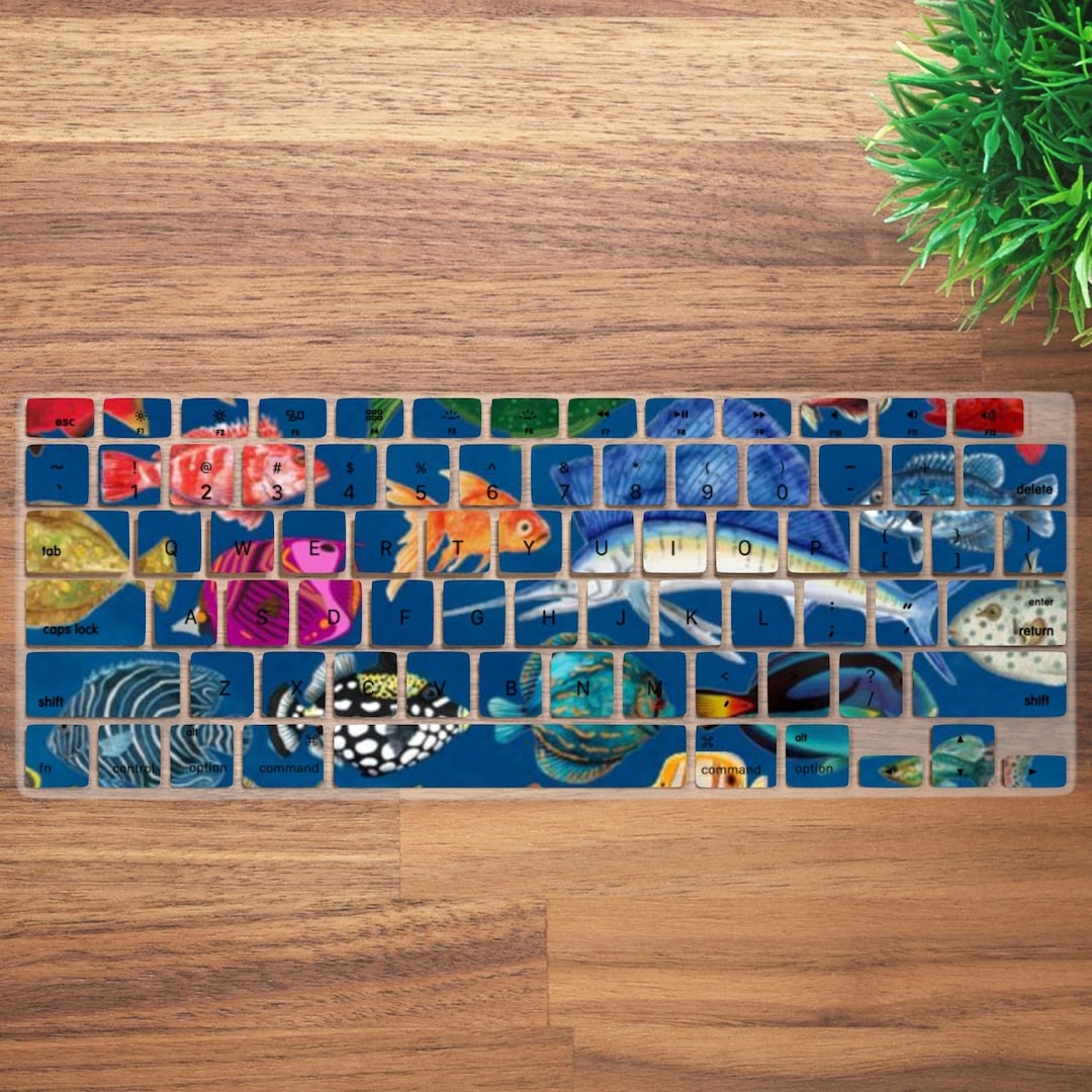 Cute Fish Aesthetic Scrapbook Keyboard Cover for MacBook Pro 13 14 16 ...