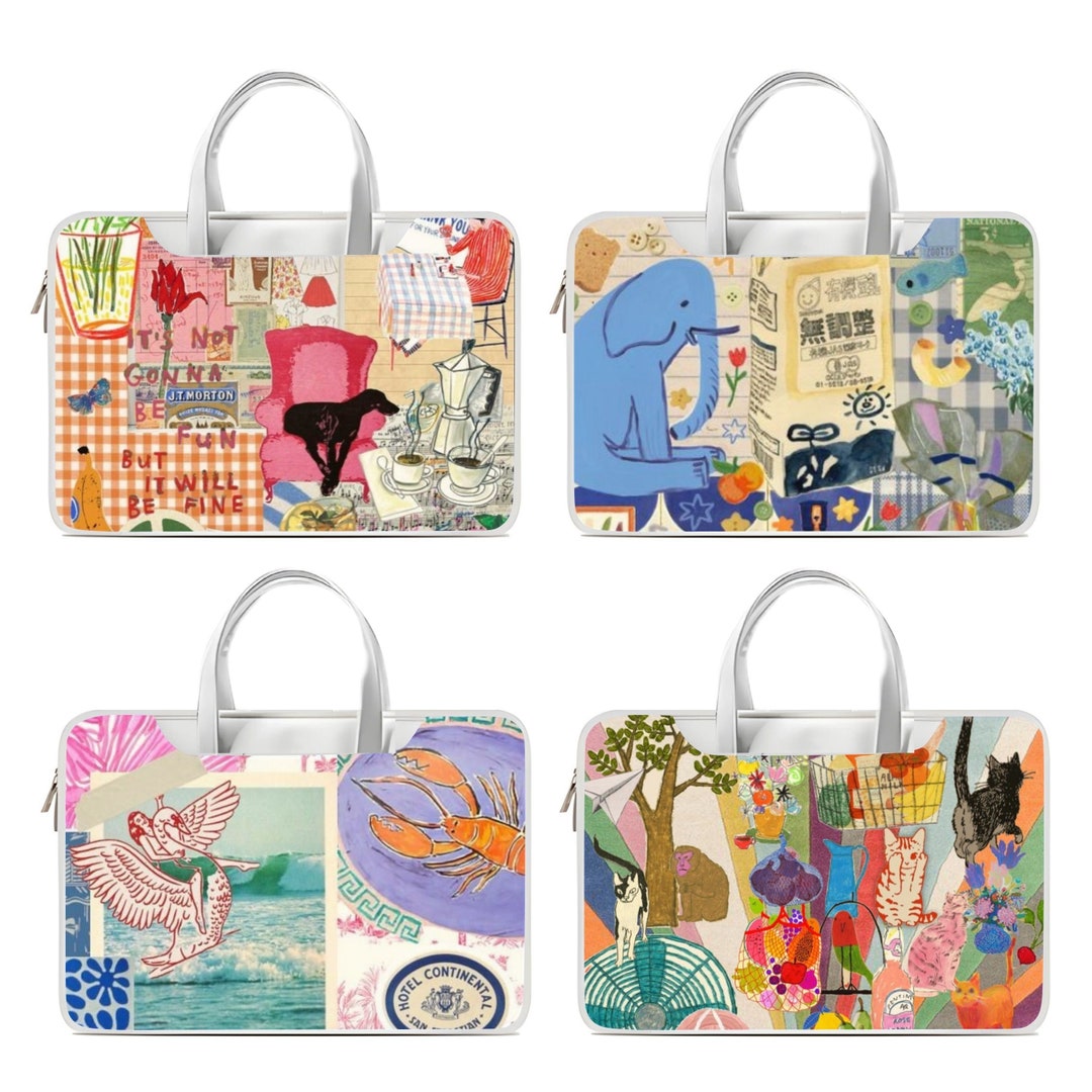 Cute Imaginative Doodle-scape Aesthetic Scrapbook Laptop Bag With ...