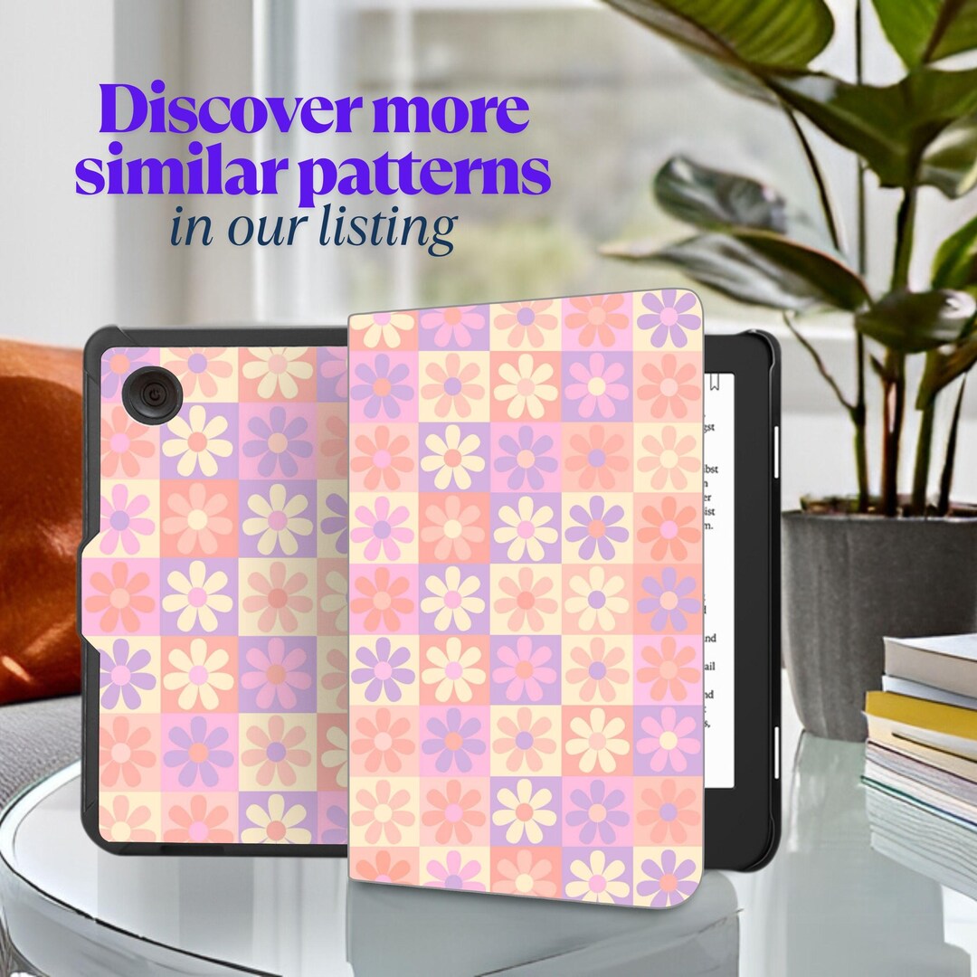 Floral Patchwork Kobo Case With Hand Strap for Kobo Libra Color 7", Libra 2 7 Inch, Kobo Clara ...