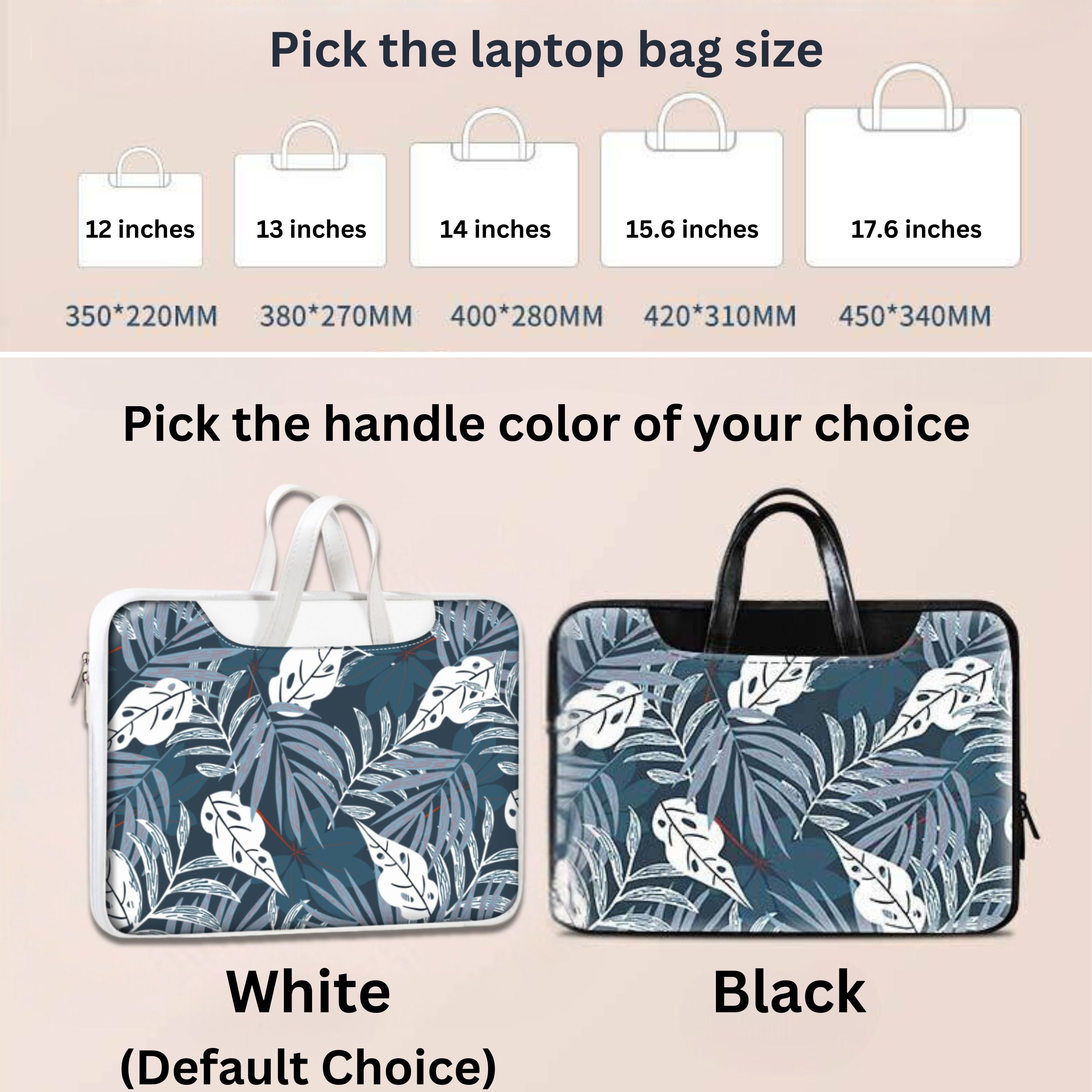 Cute Floral Wildflower Aesthetic Laptop Bag With Handle, Shoulder Strap ...