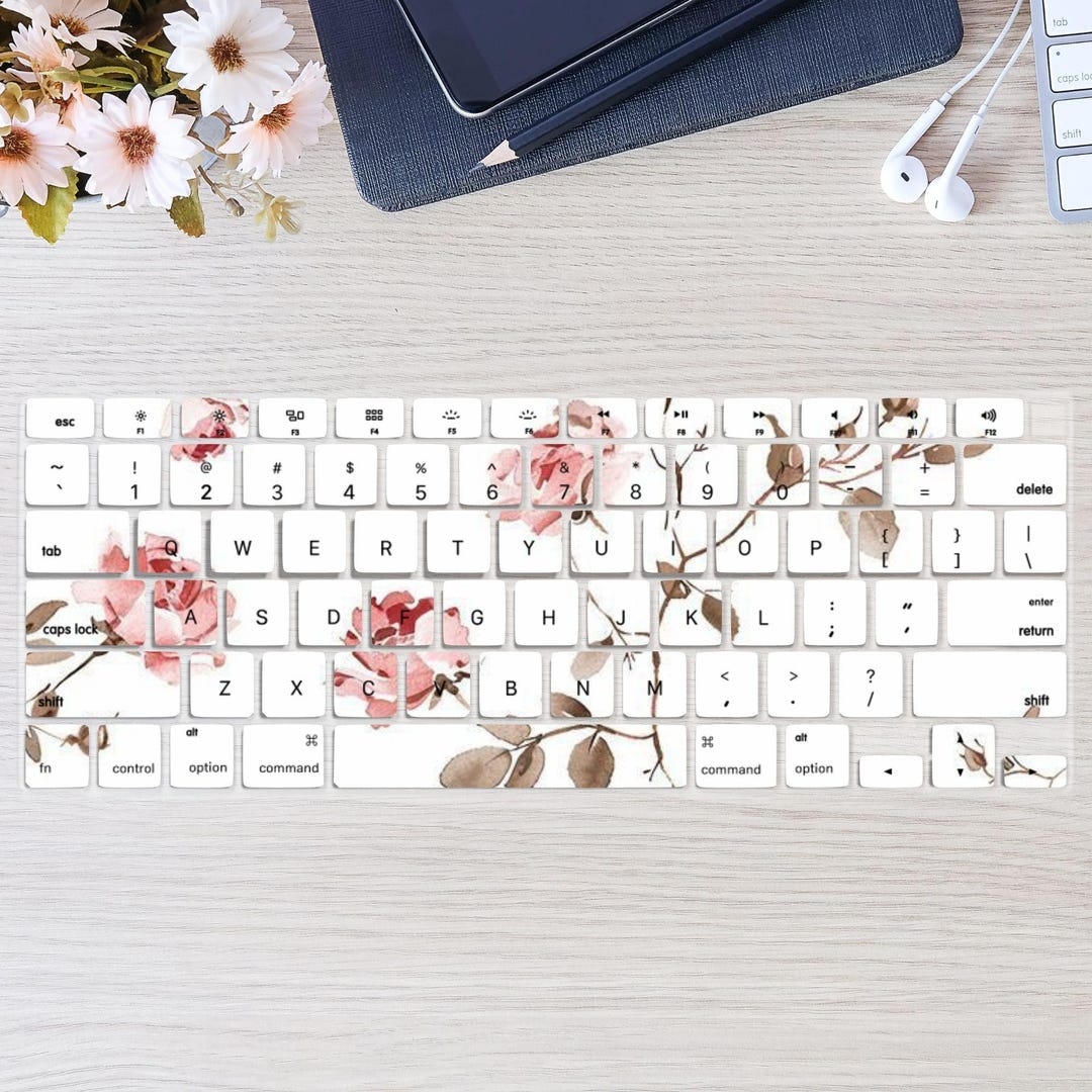 Cute Floral Aesthetic Scrapbook Keyboard Cover for MacBook Pro 13 14 16 ...