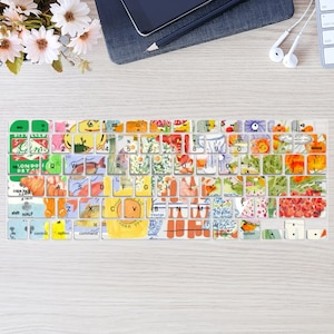 Cute Food Pattern Aesthetic Keyboard Cover for MacBook Pro 13 14 16 ...