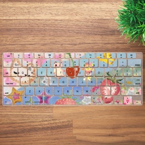 Cute Cartoon Aesthetic Scrapbook Keyboard Cover for MacBook Pro 13 14 ...