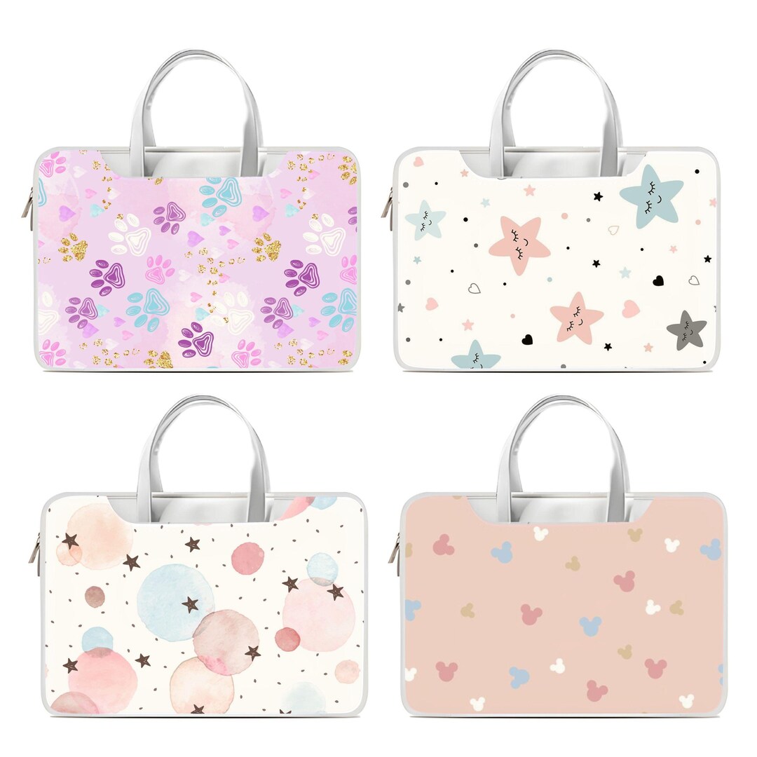 Cute Cartoon Pattern Aesthetic Scrapbook Laptop Bag With Handle ...