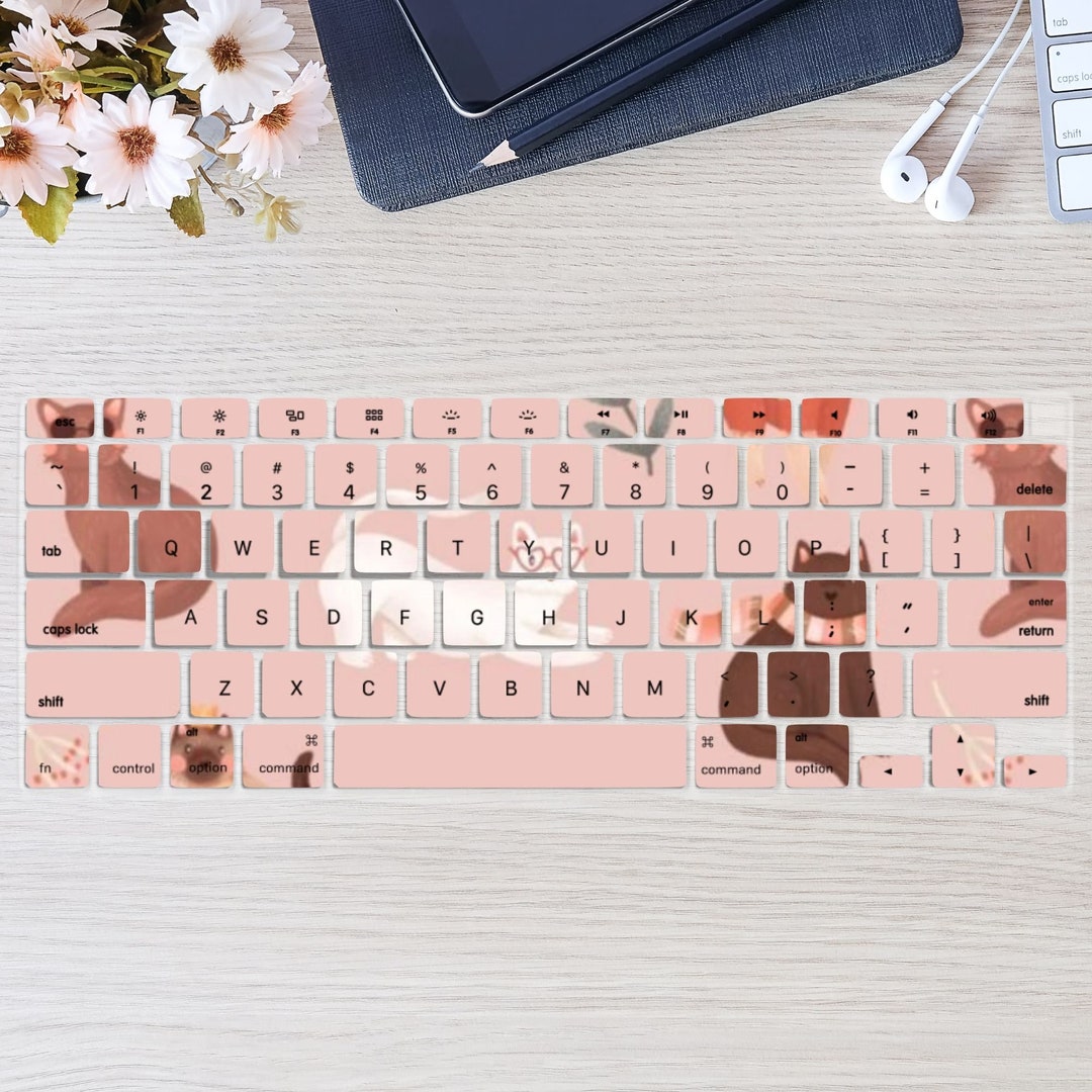 Cute Neko Cat Aesthetic Keyboard Cover for MacBook Pro 13 14 16 Inch ...