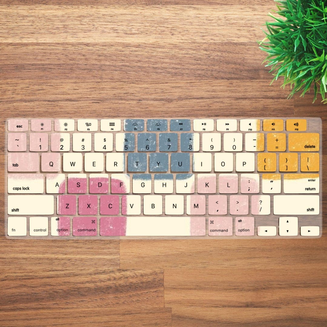 Cute Check Aesthetic Scrapbook Keyboard Cover for MacBook Pro 13 14 16 ...