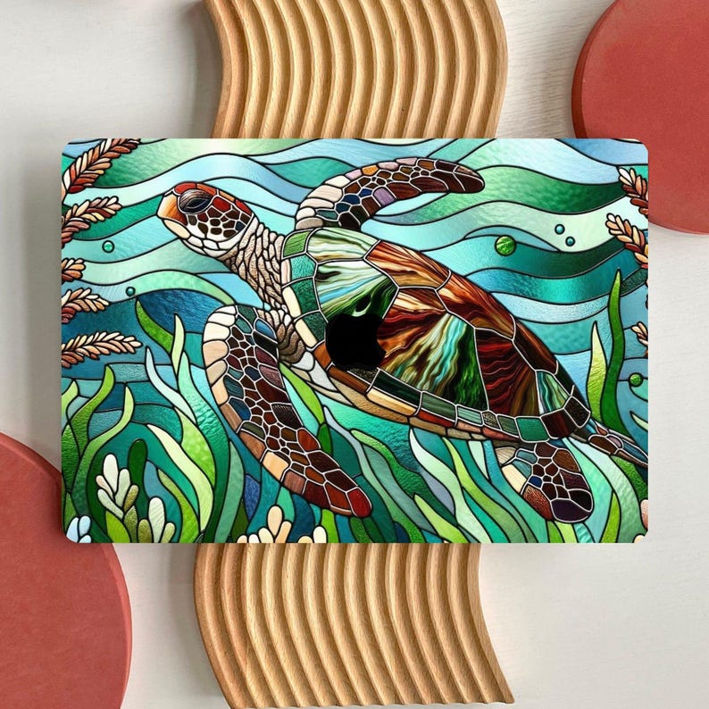 Sea Turtle Stained Glass MacBook Case for MacBook Neo, MacBook Air/pro ...