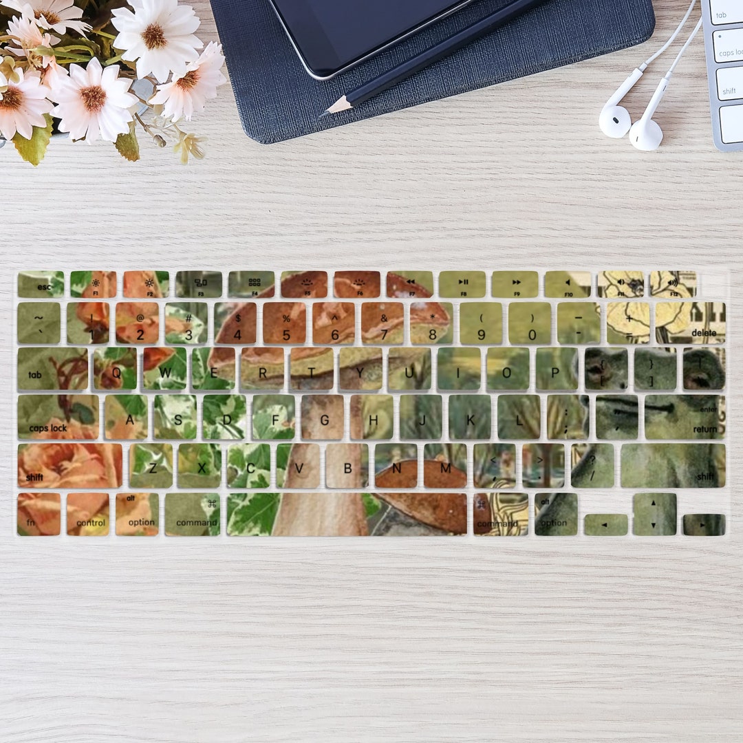 Botanical Illustration Aesthetic Scrapbook Keyboard Cover for MacBook ...