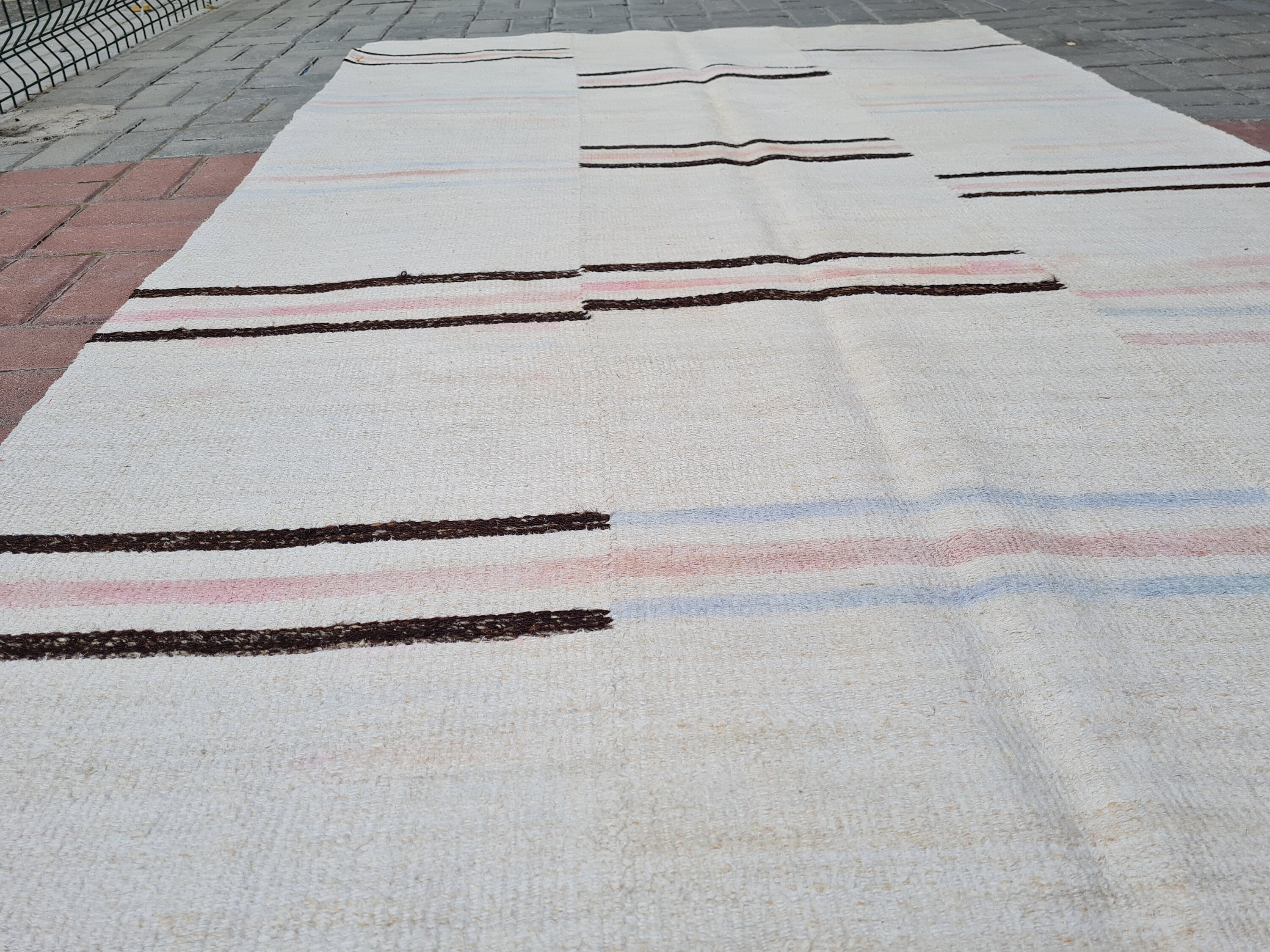 4x9 Feet Striped Turkish Hemp Kilim Living Room Rug 4x9 Bedroom Rug ...