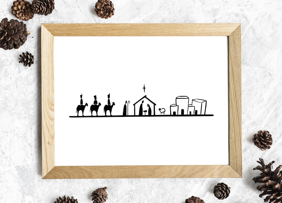 Minimalistic Nativity Scene Christmas Decor | Digital Download - Etsy