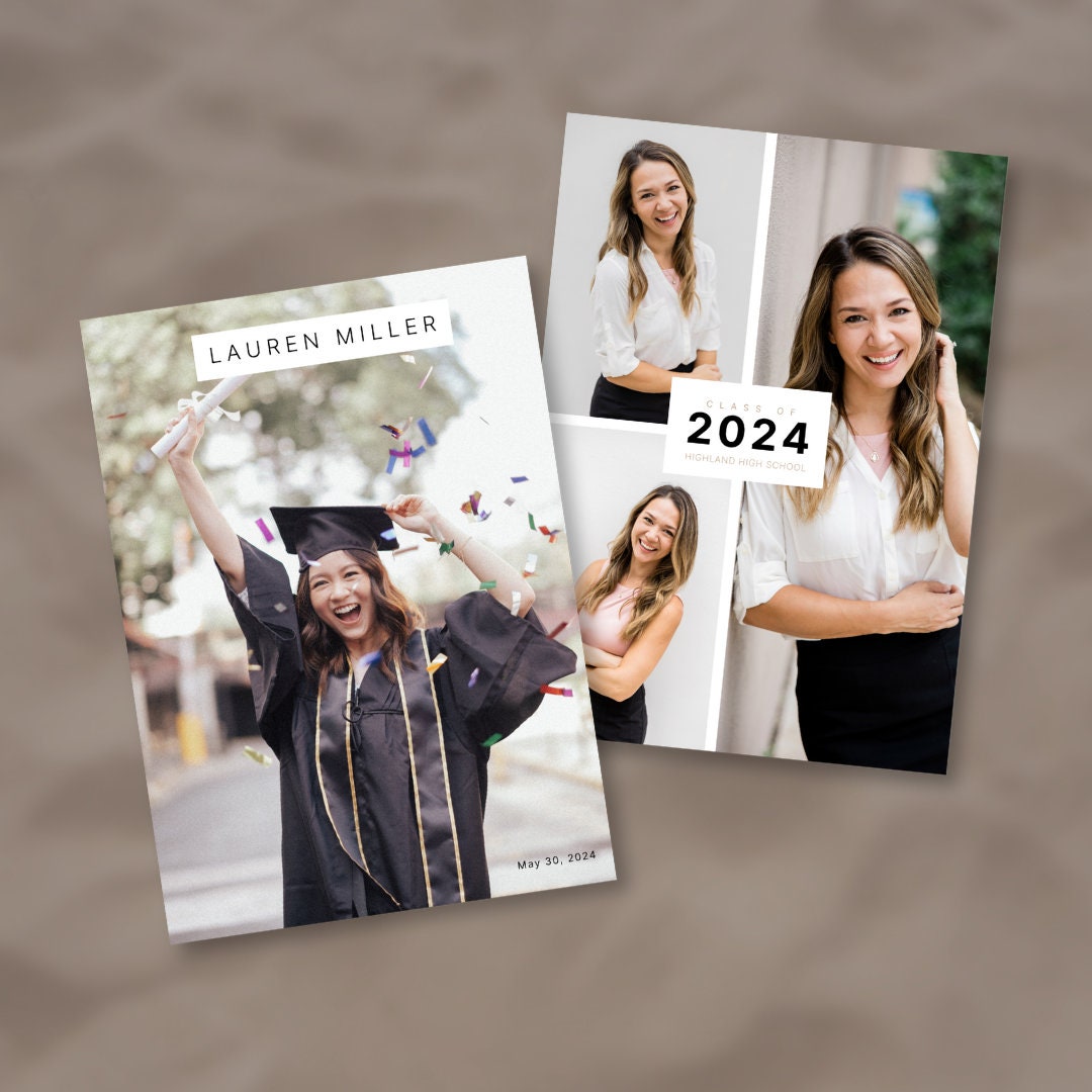 Custom Modern 2024 Graduation Announcement Template - Instant Download ...