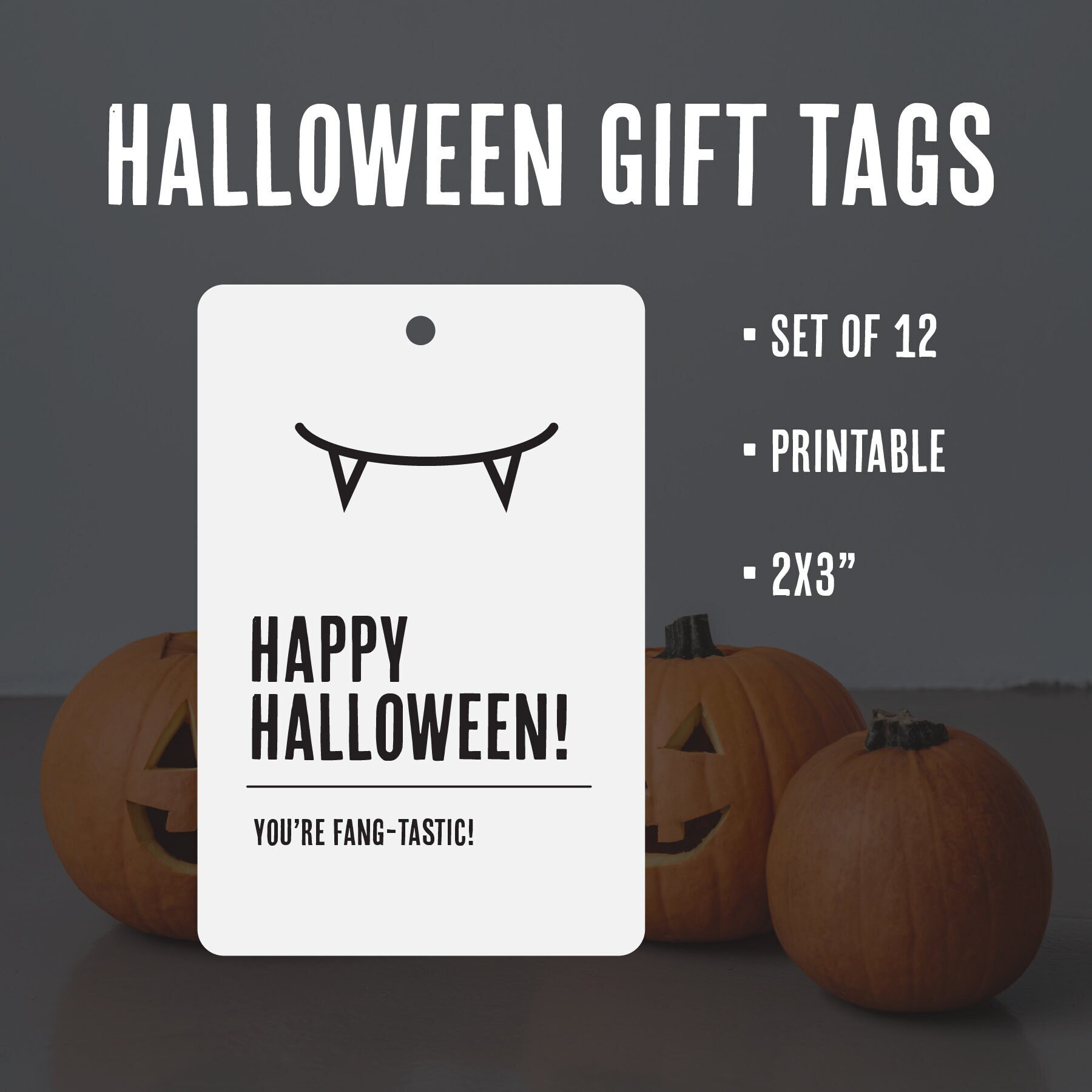 Printable Cute Halloween Gift Tags Set of 12 - Etsy
